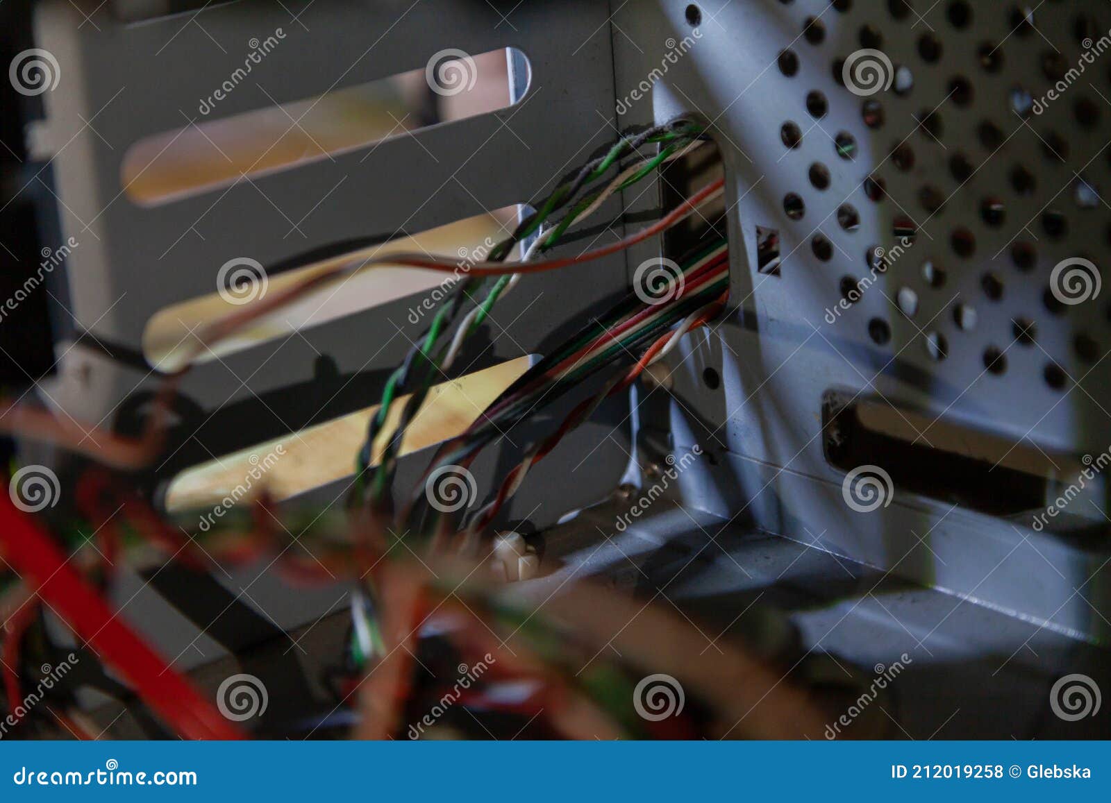 Electrical Wires Inside Computer Case Stock Photo - Image of wall ...