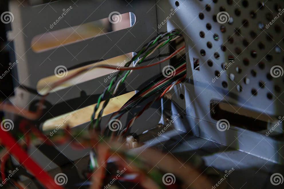 Electrical Wires Inside Computer Case Stock Photo - Image of wall ...