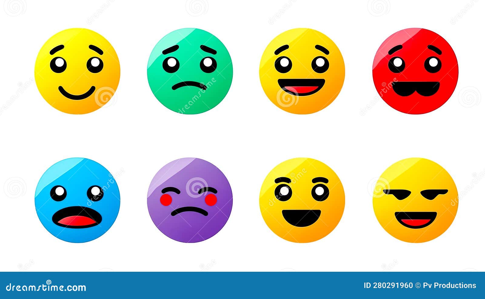Colored Emoticons Icon, Sad Emoji, A Gloomy Smiley With A Curved Down ...