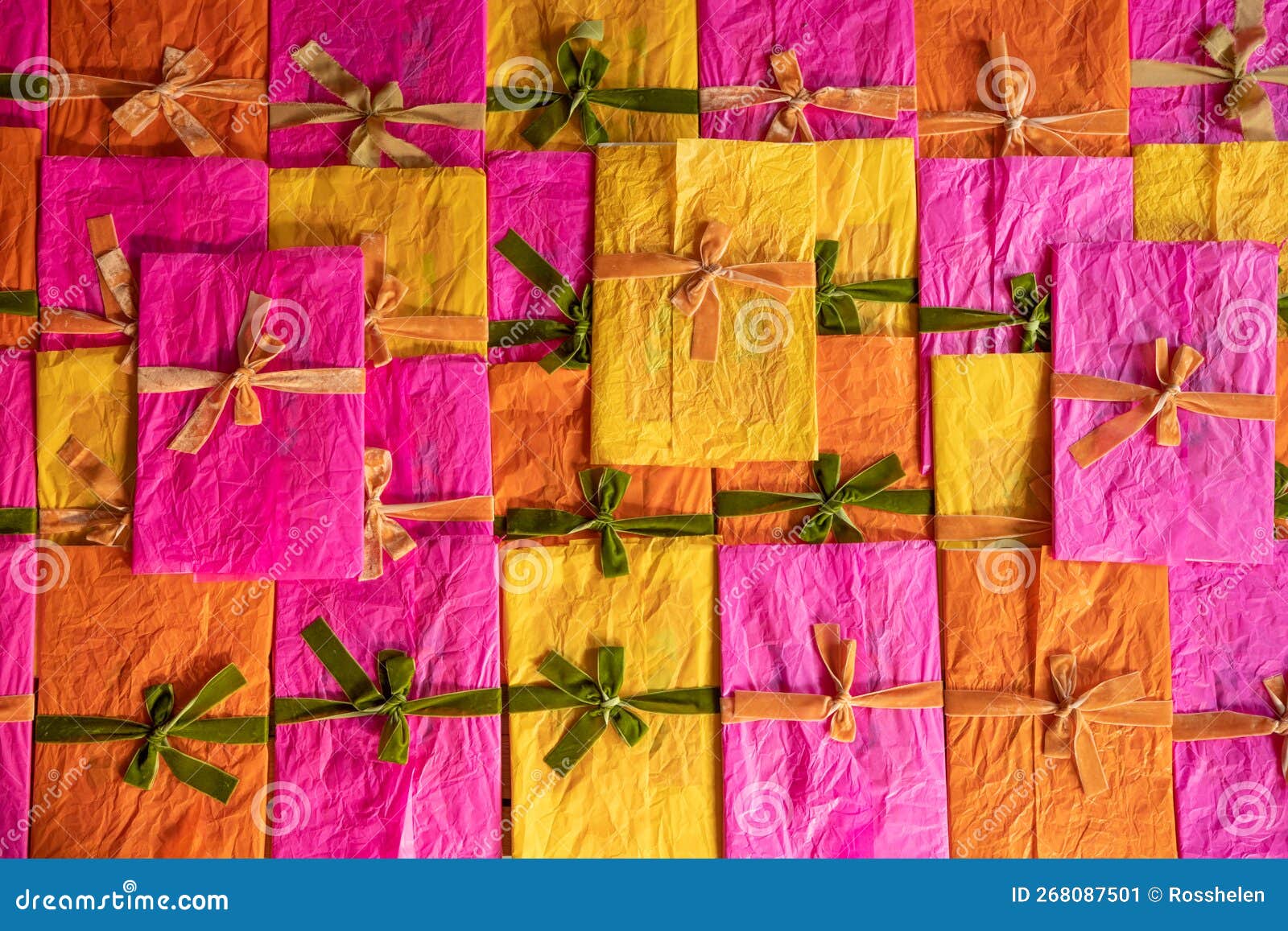 Multi-colored Envelopes Decorated with Ribbons and Bows Stacked ...