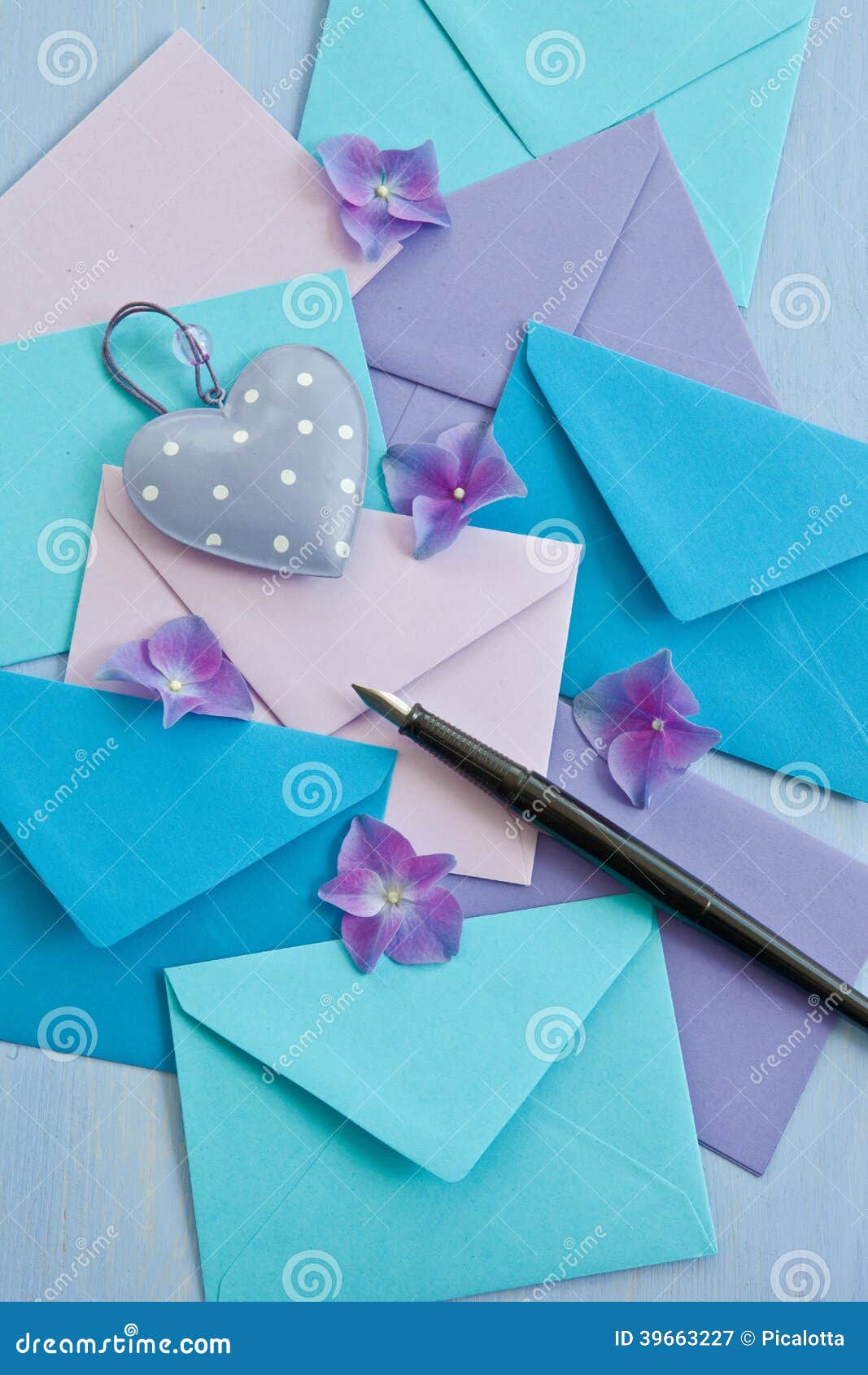 Multi Colored Envelopes and Letters Stock Image - Image of vertical ...