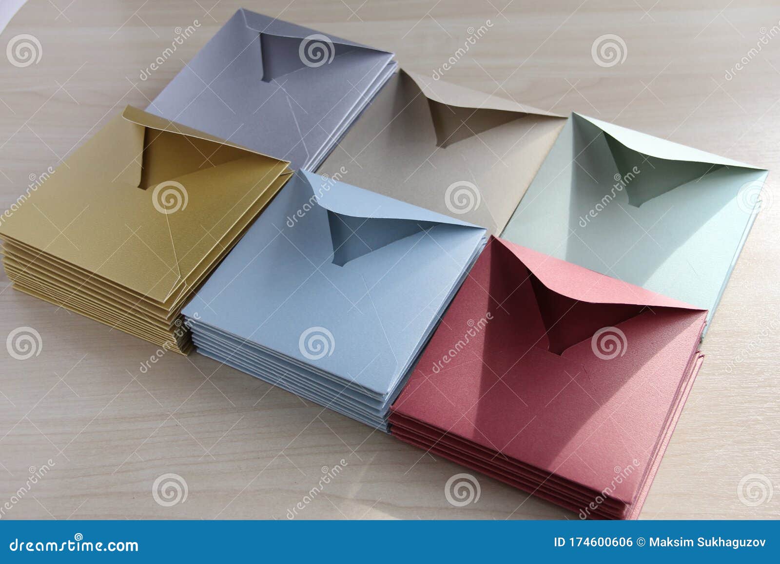 Multi-colored Envelopes on the Light Table Stock Photo - Image of ...