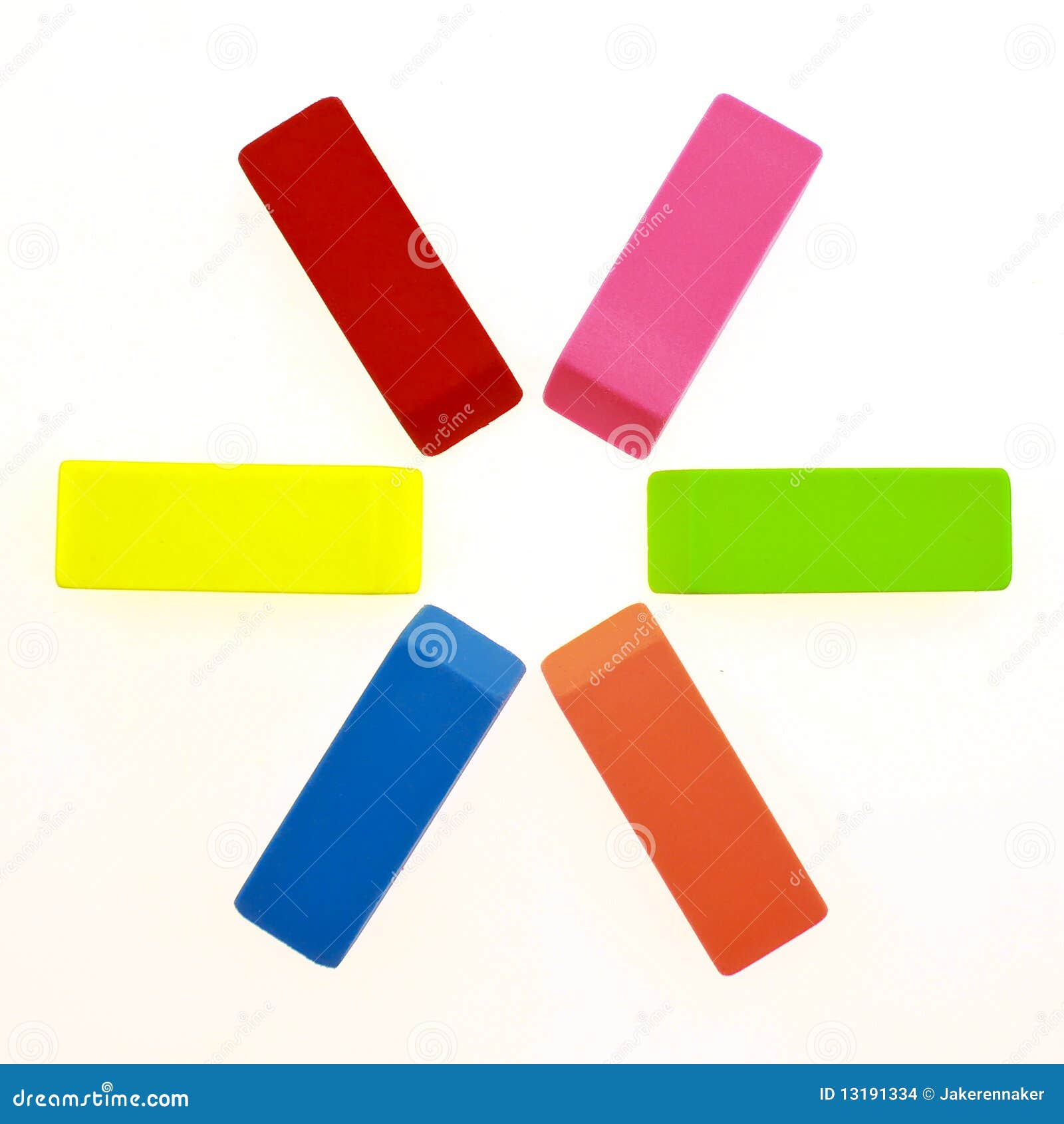 Multi Colored Erasers in Circle Stock Photo - Image of green, erasers ...