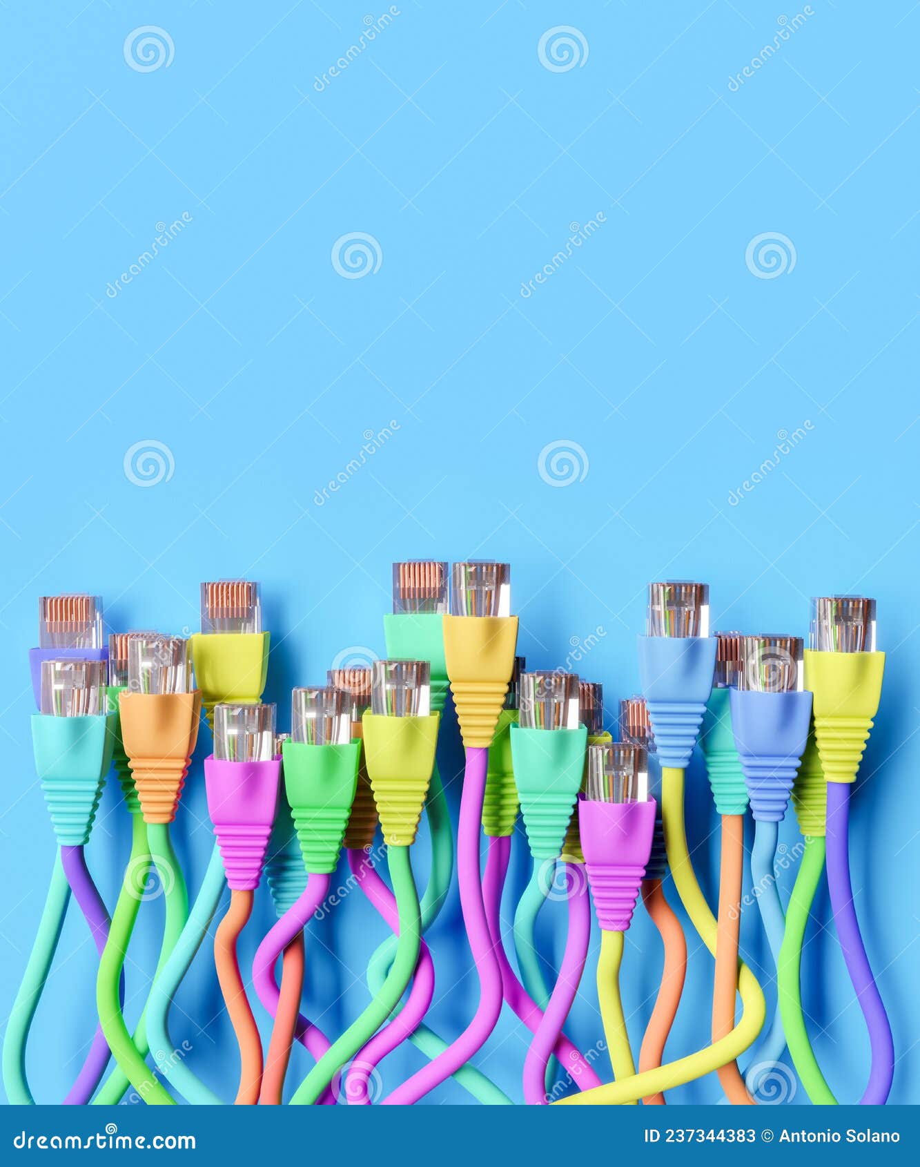 Multi Colored Ethernet Cables Stock Illustration - Illustration of cord ...