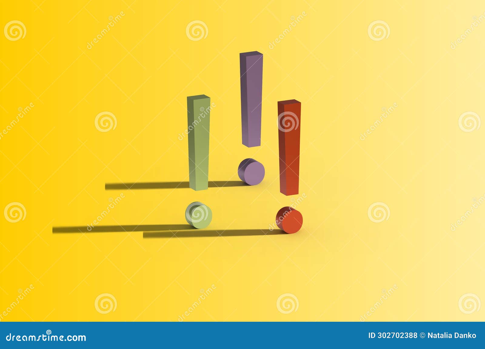 Multi-colored Exclamation Marks on a Yellow Background Stock ...