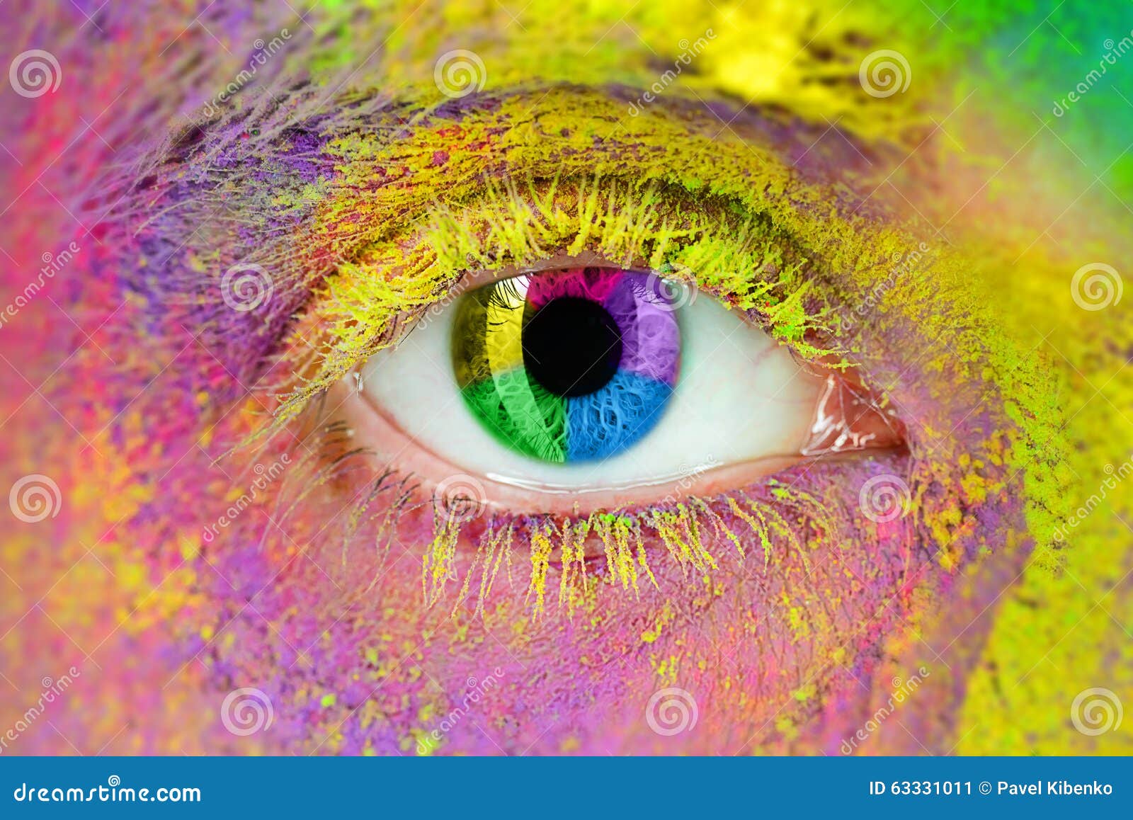 Multi colored eye stock image. Image of decoration, colorful - 63331011