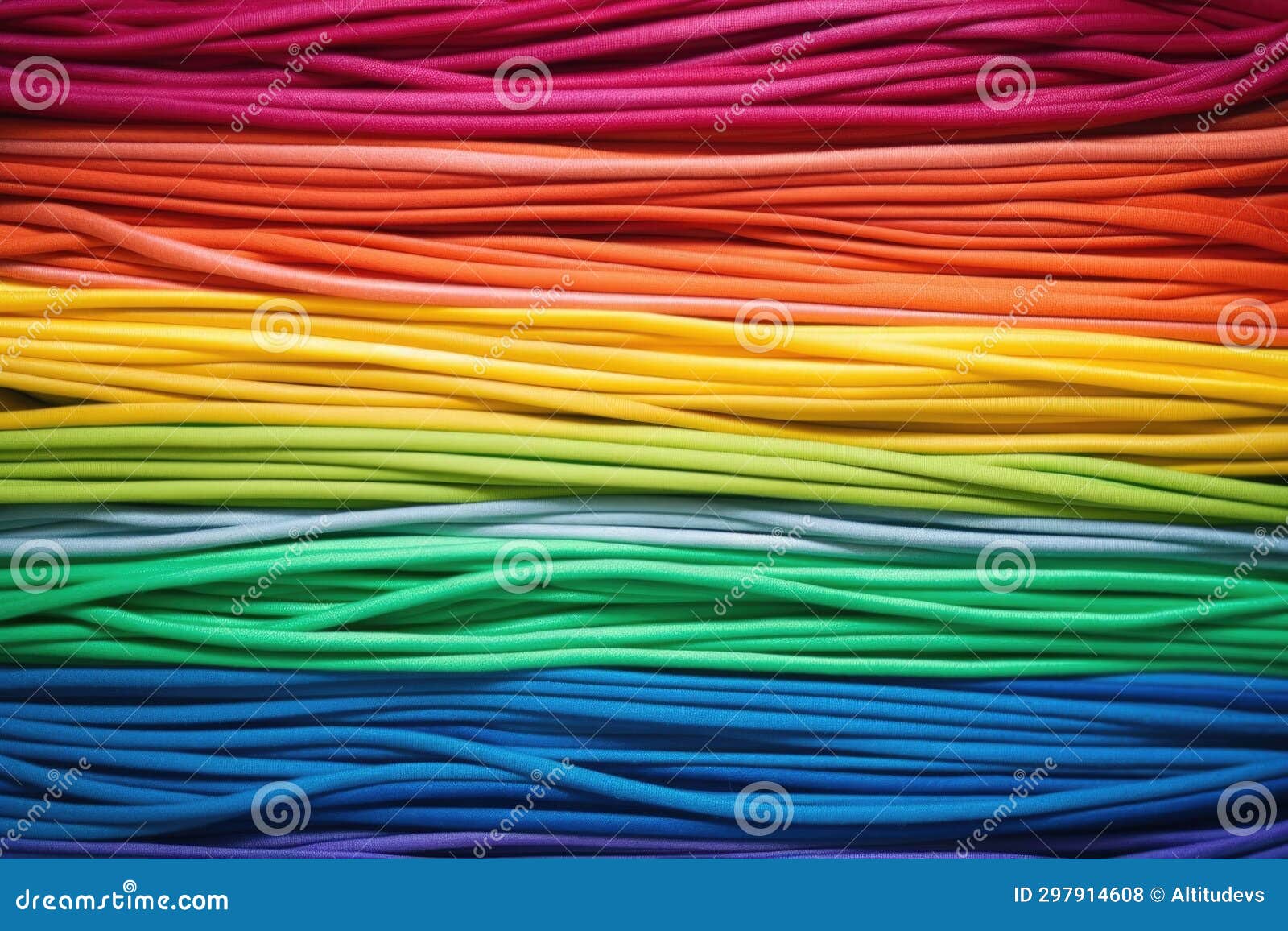 Multi-colored Fabric Threads Intertwined To Create a Rainbow Pattern ...