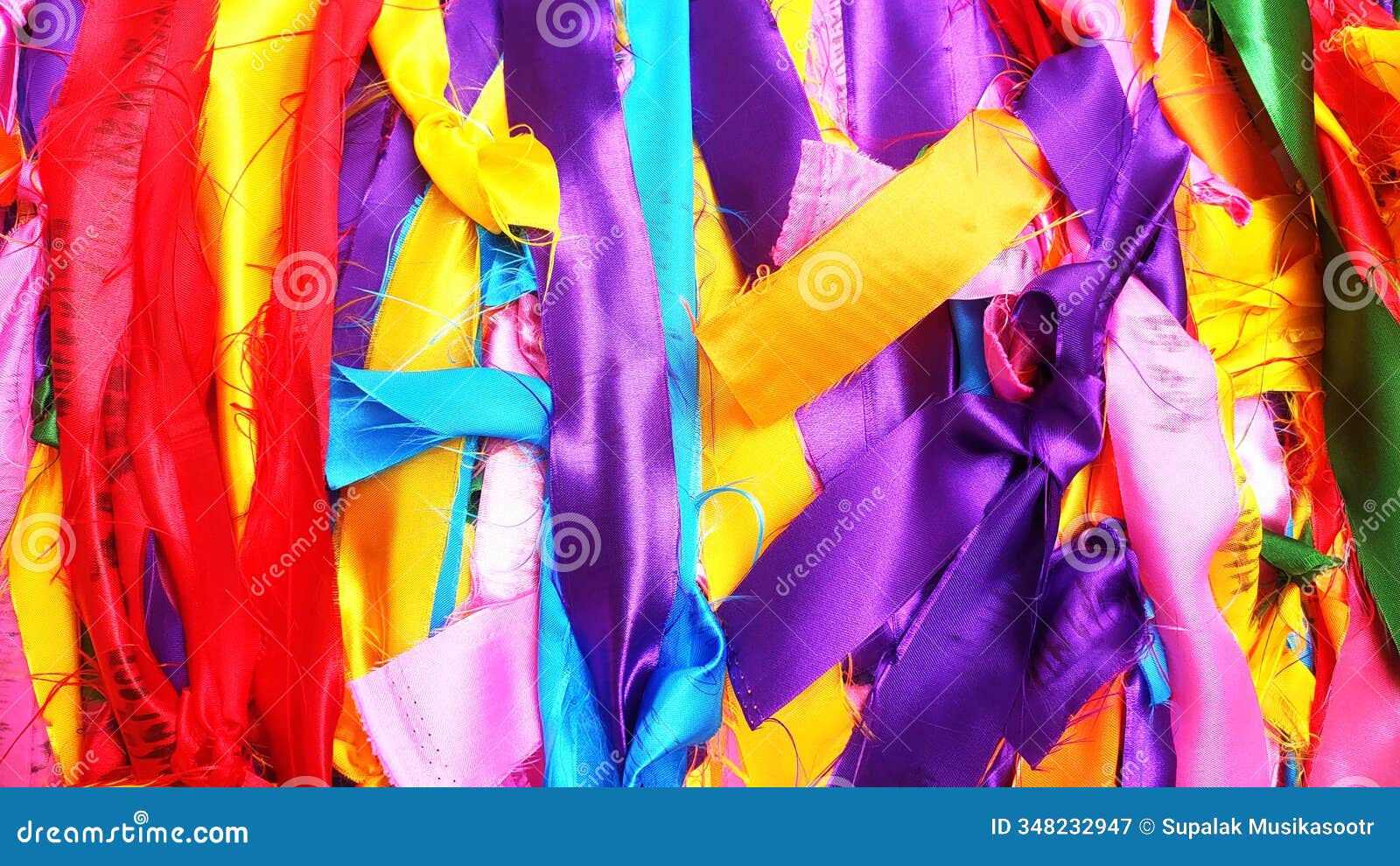 Multi-colored Fabric Tied Together in Multiple Layers Stock Image ...