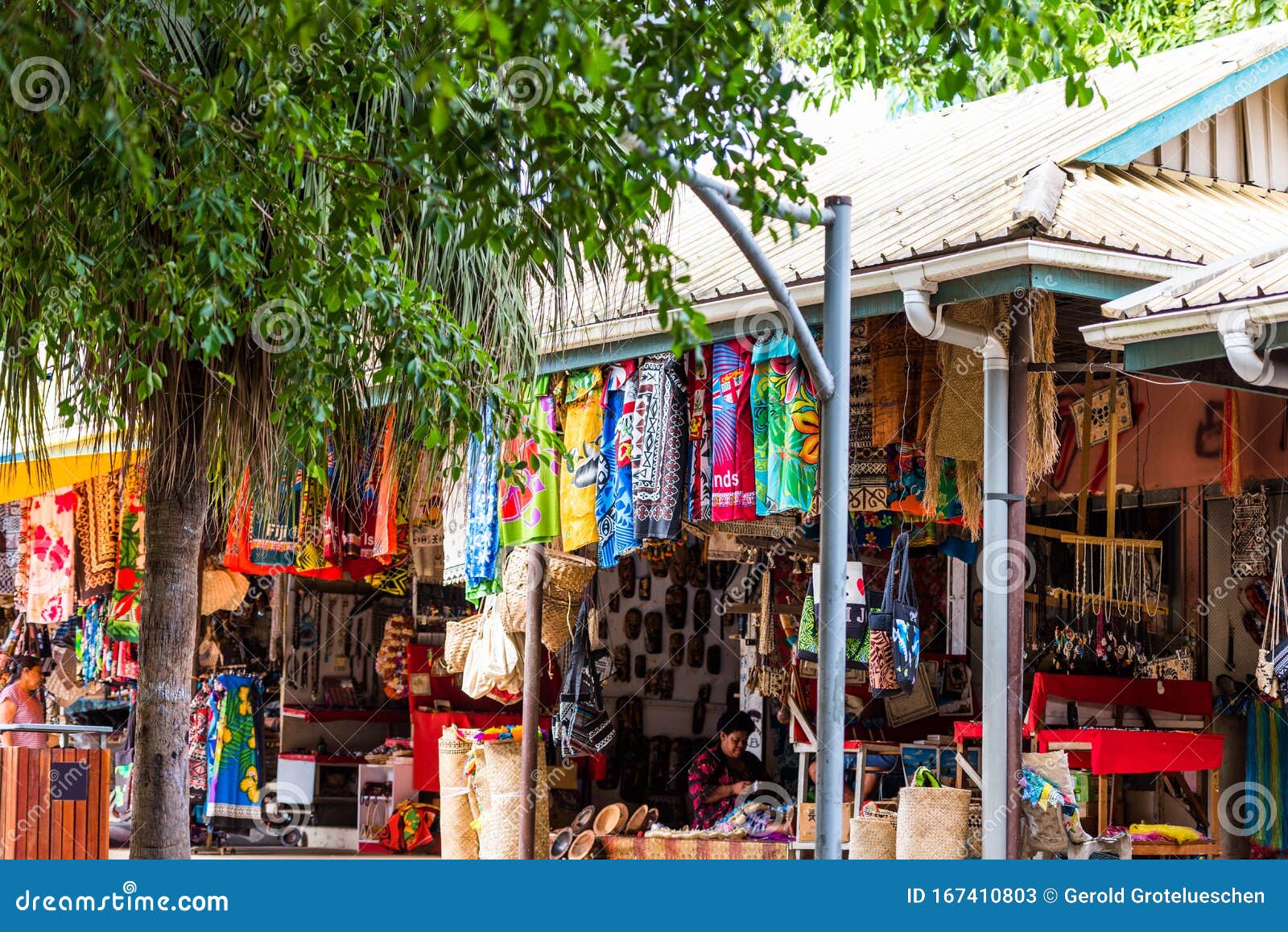Multi-colored Fabrics in the Local Market, Fiji Editorial Stock Photo ...