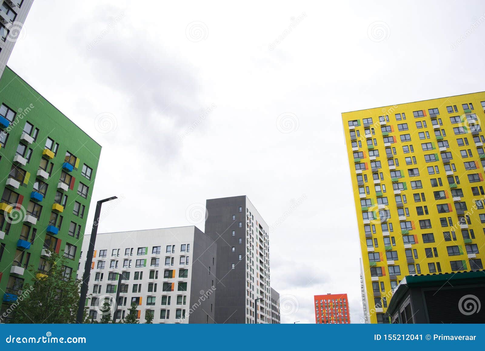 Multi-colored Facades of Modern Residential Buildings Stock Image ...