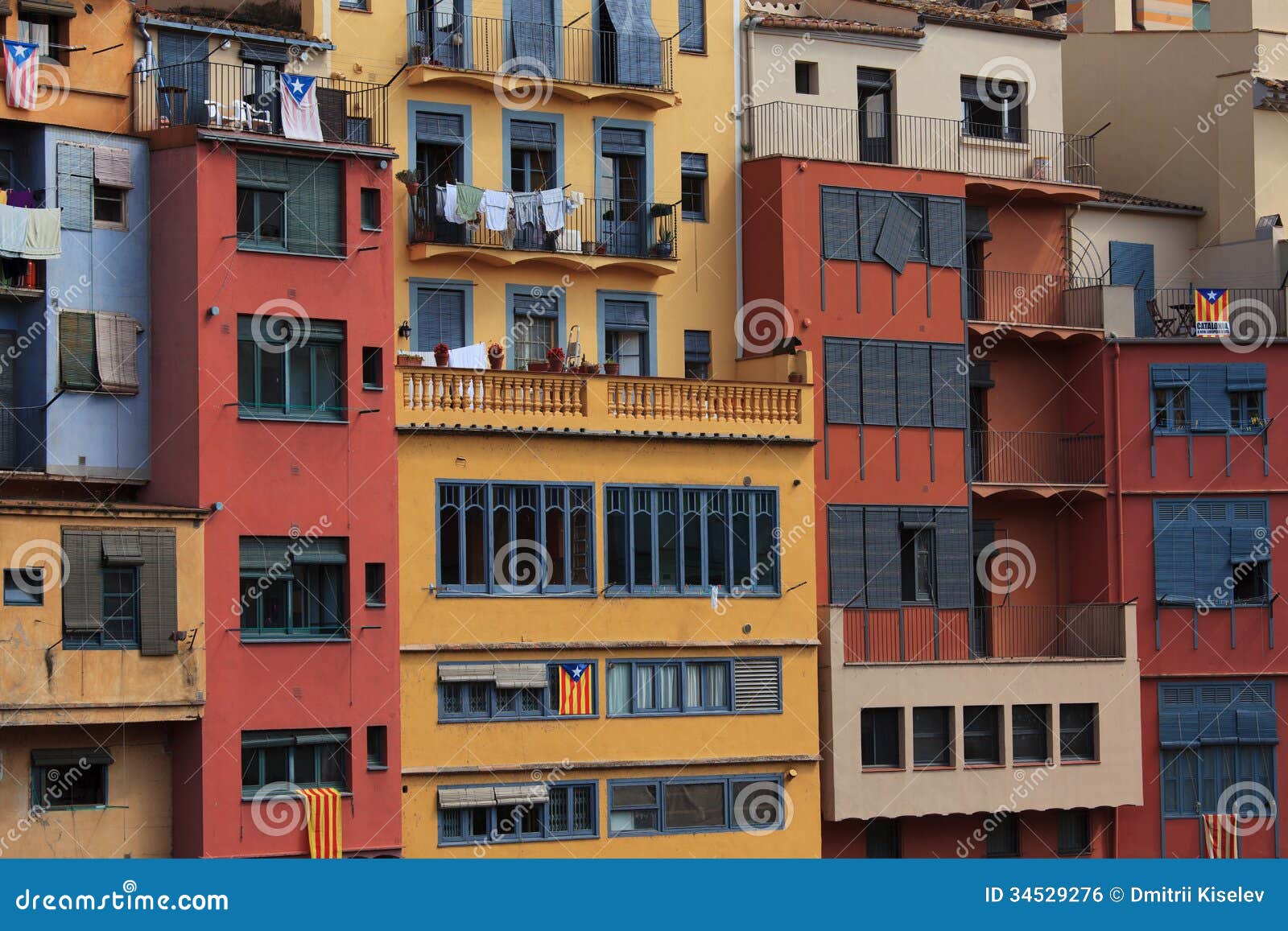 Multi-colored Facades of Old Houses Stock Photo - Image of living ...
