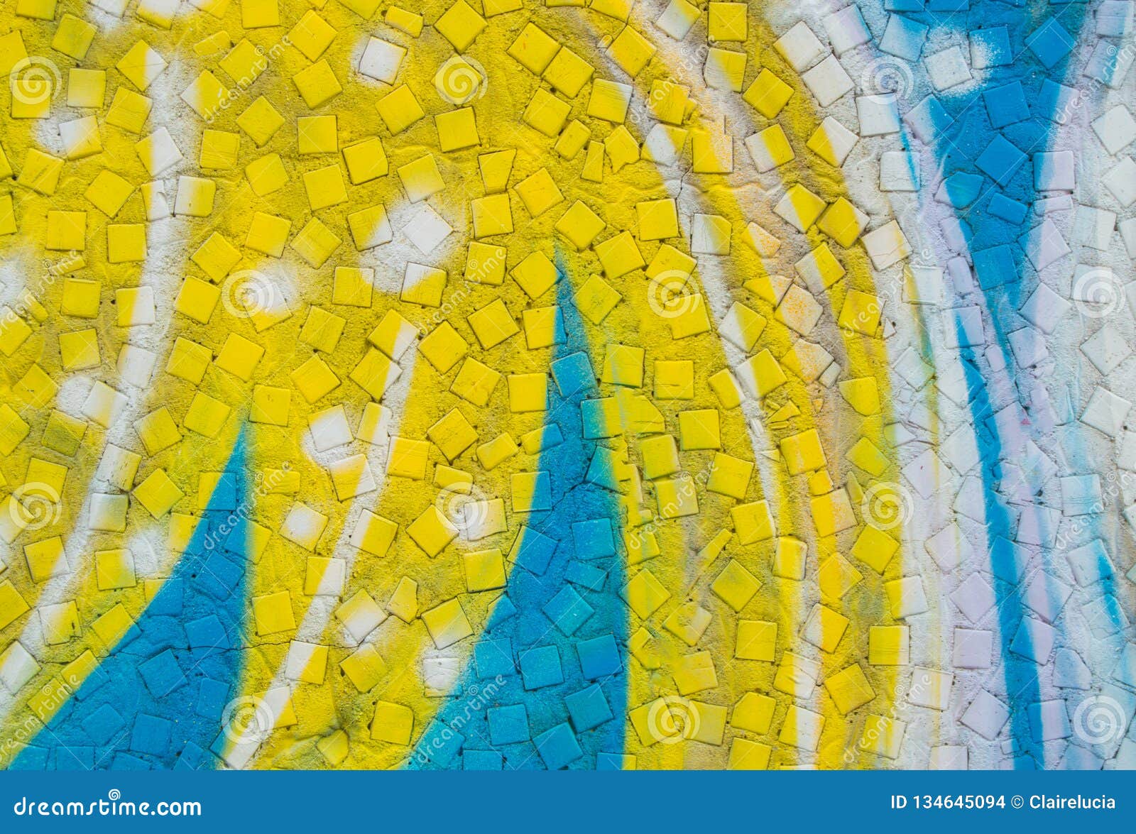 Multi-colored Fantasy Pattern on the Wall of the Mosaic, the Background ...