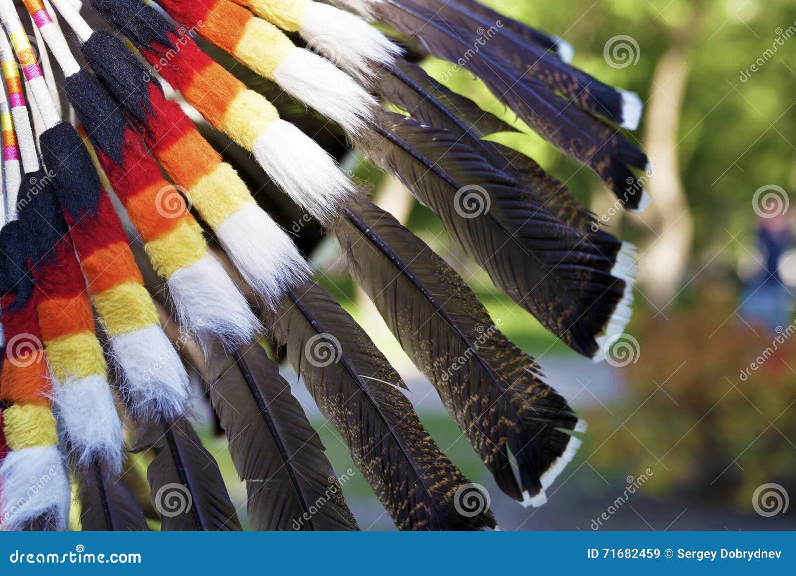 Multi-colored Feathers of an Indian National Headdress Stock Image ...
