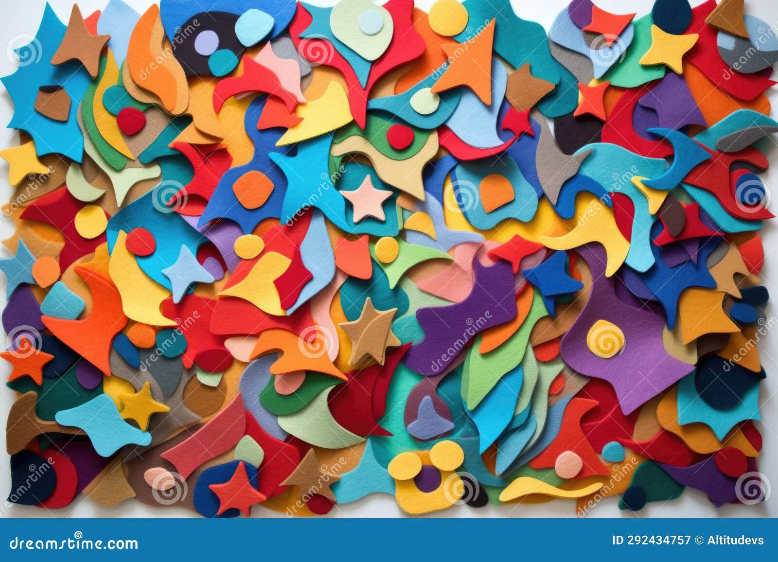 Multi-colored Felt Pieces Cut into Christmas Shapes Stock Image - Image ...
