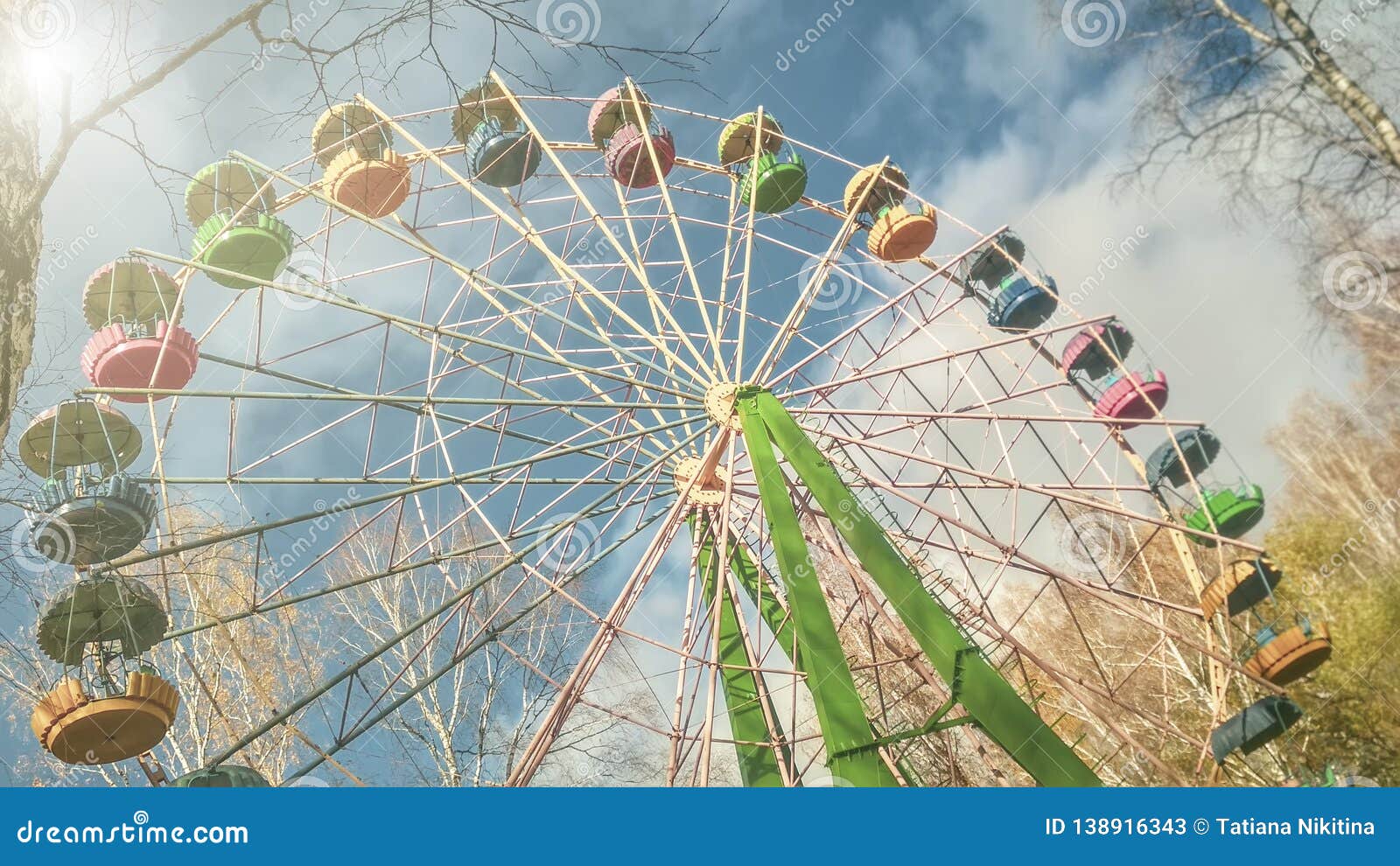 Multi-colored Ferris Wheel in the Park in a Sunny Day Stock Image ...