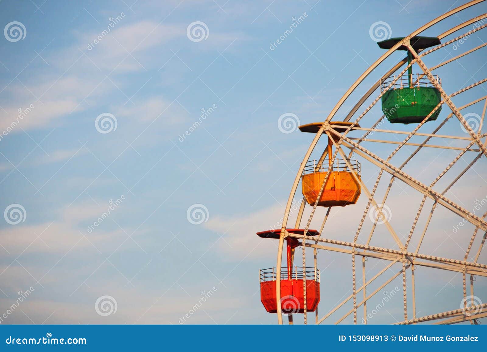 Multi-colored Ferris Wheel. Stock Image - Image of white, round: 153098913