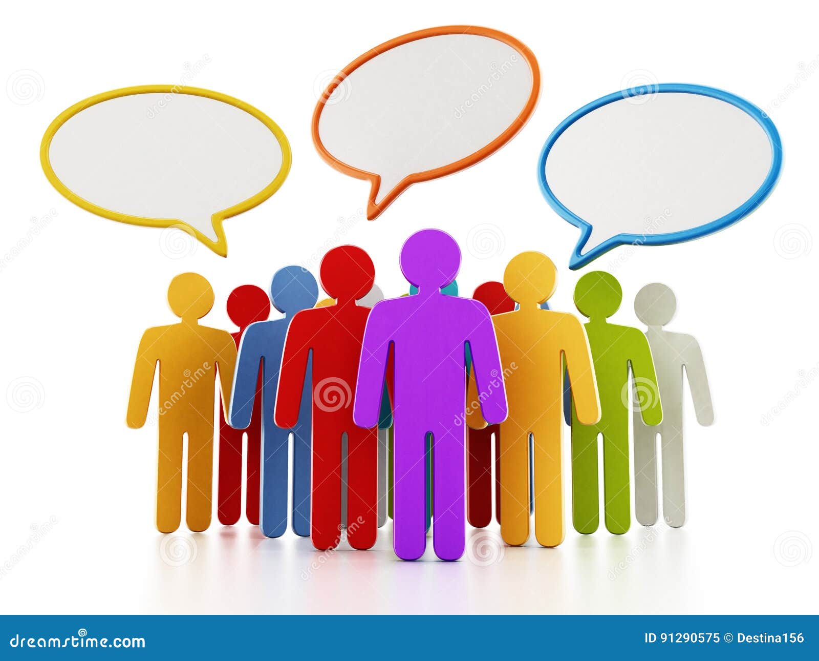 Multi Colored Figures with Speech Balloons on Their Head. 3D ...