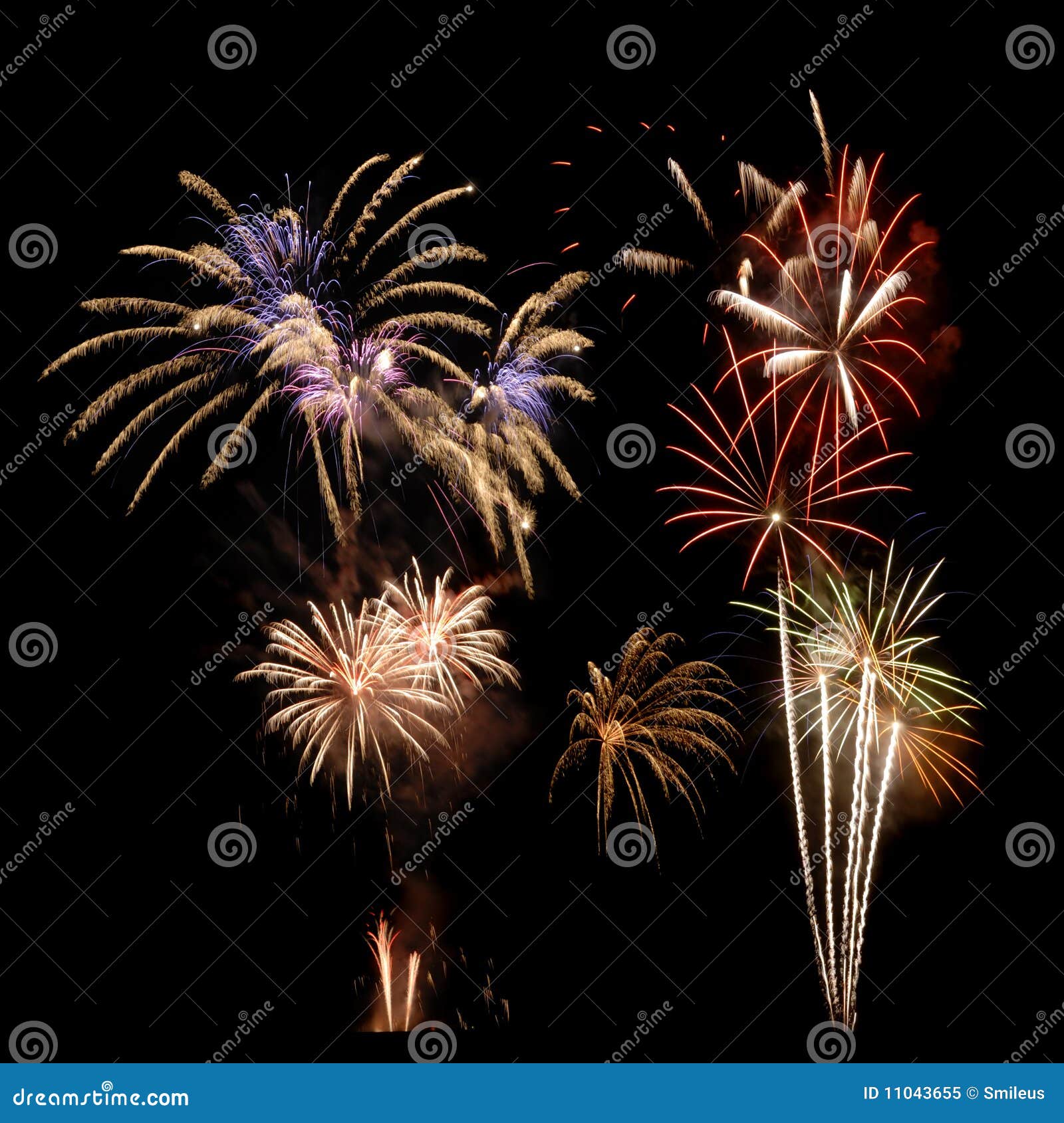 Multi-colored Firework Display Stock Image - Image of jolly, crack ...