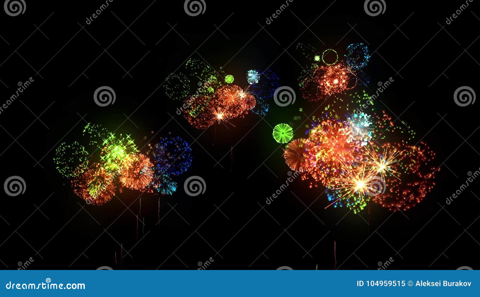 Multi Colored Fireworks As Holidays Background for New Year, Christmas ...