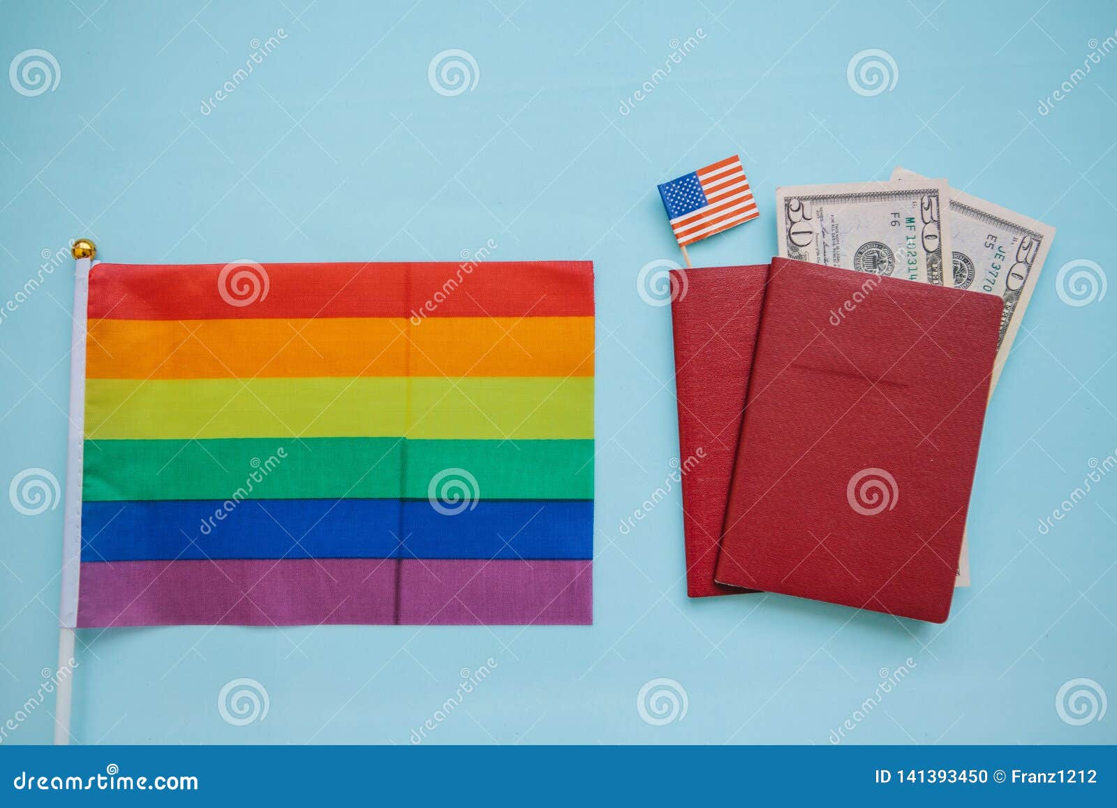 The Multi-colored Flag is a Rainbow-colored or LGBT Flag Next To a ...