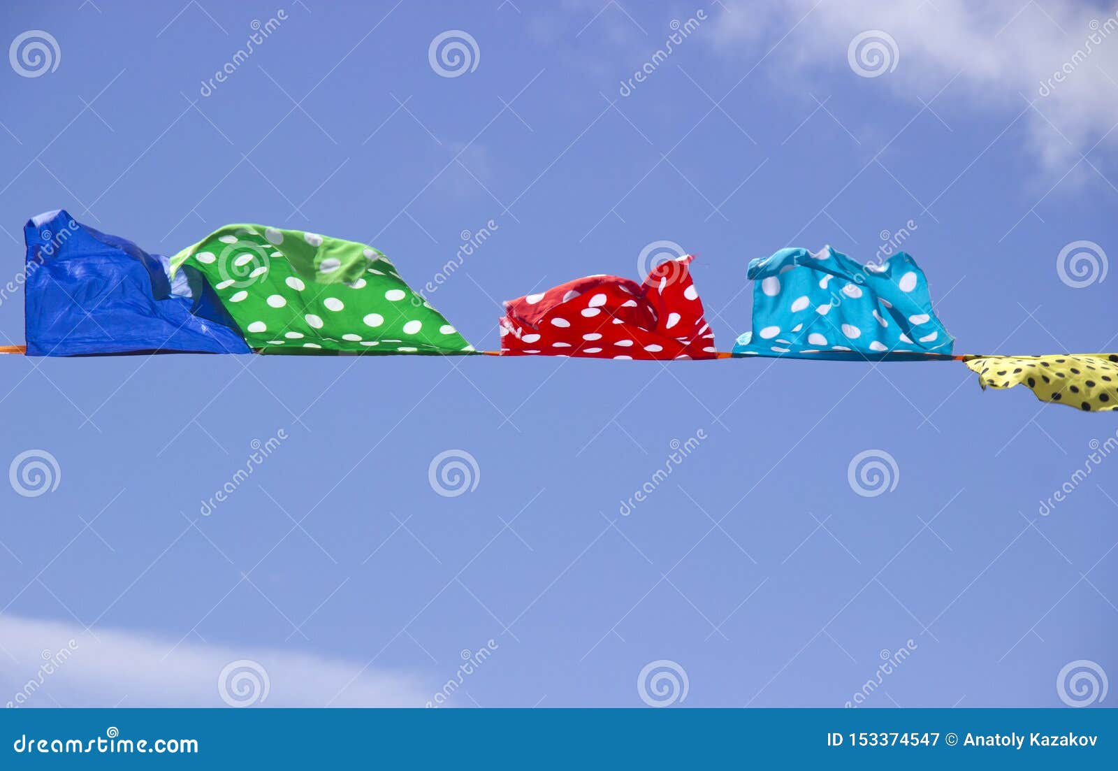 Multi-colored Flags on the Background of Clear Sky Stock Image - Image ...
