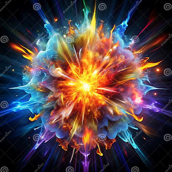 Multi Colored Flame Abstract Black Background Stock Photo - Image of ...