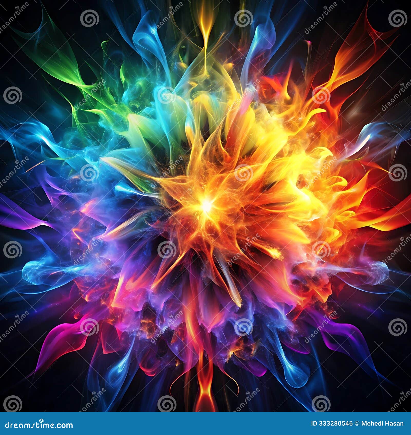 Multi Colored Flame Abstract Black Background Stock Photo - Image of ...