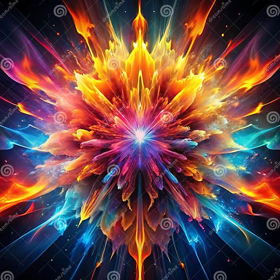 Multi Colored Flame Abstract Black Background Stock Photo - Image of ...