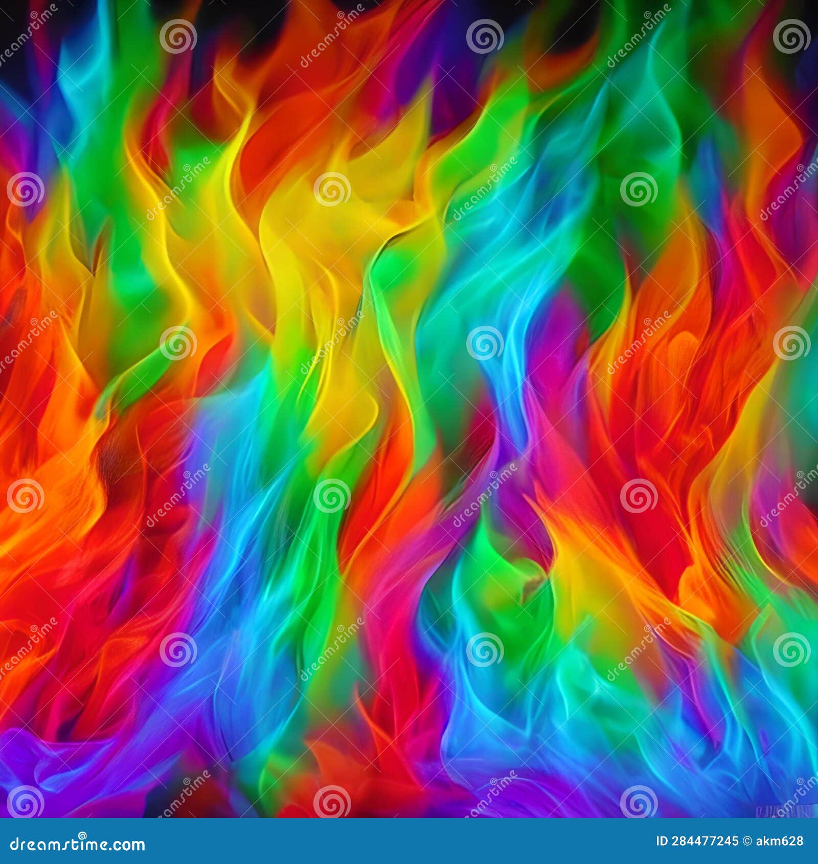 Multi-colored Flames with Different Shades by Generative AI Stock Image ...