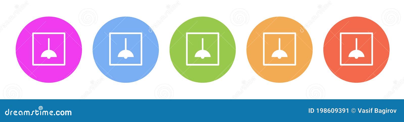 Multi Colored Flat Icons on Round Backgrounds. Inadequate, Light ...