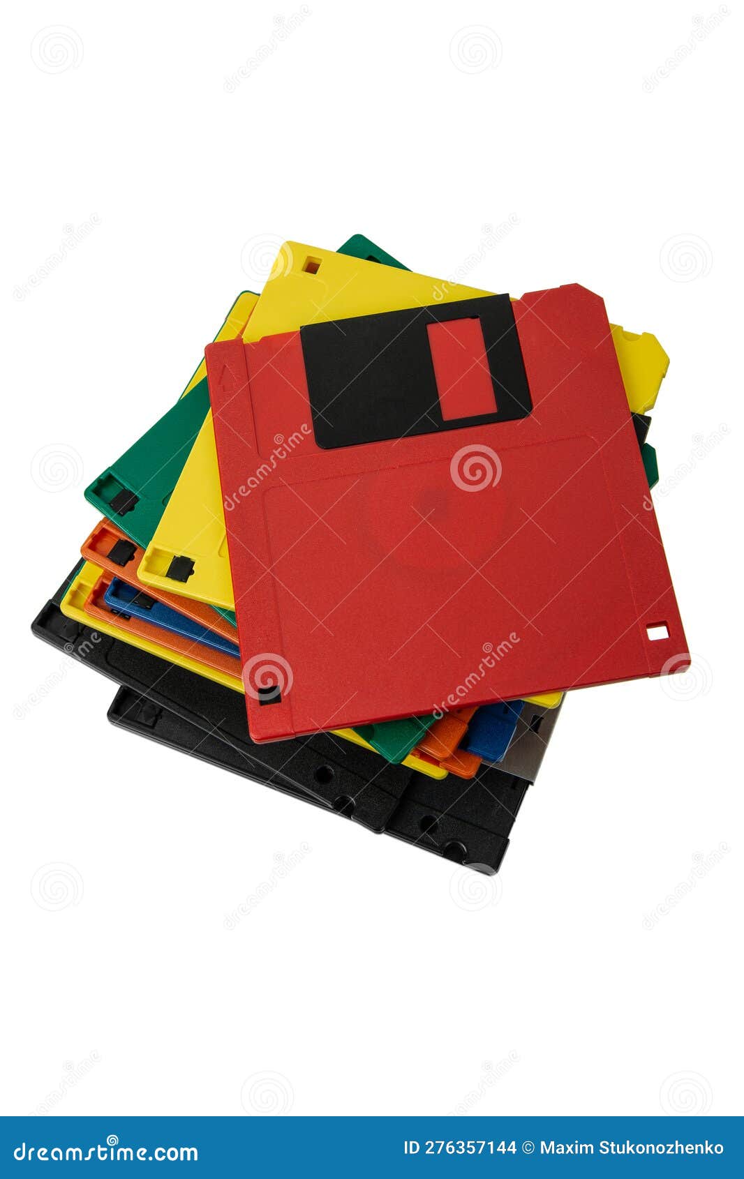 Multi-colored 3.5 Floppy Disks. Obsolete Magnetic Storage Medium Stock ...