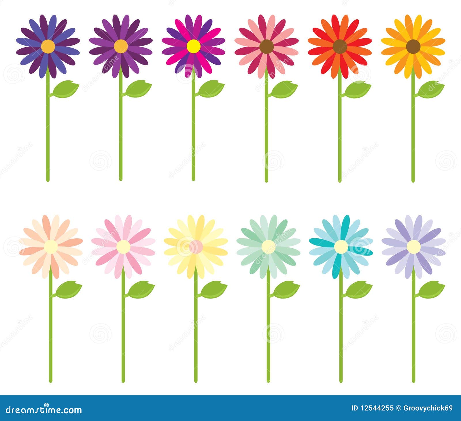 Multi-colored Flowers stock vector. Illustration of bloom - 12544255