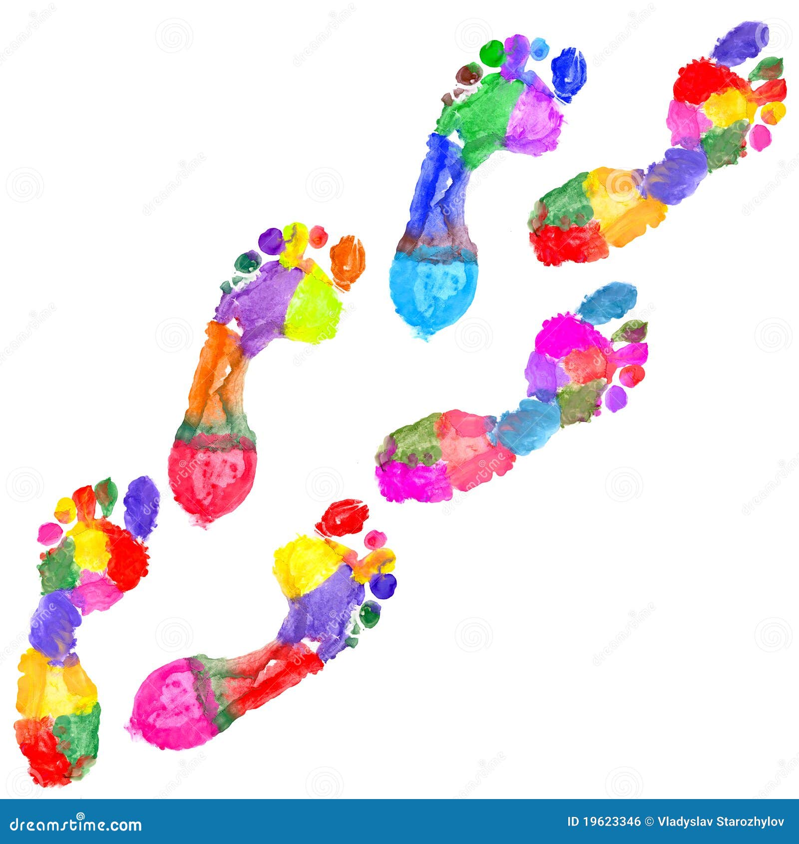 Multi Colored Footprints Royalty Free Stock Image - Image: 19623346