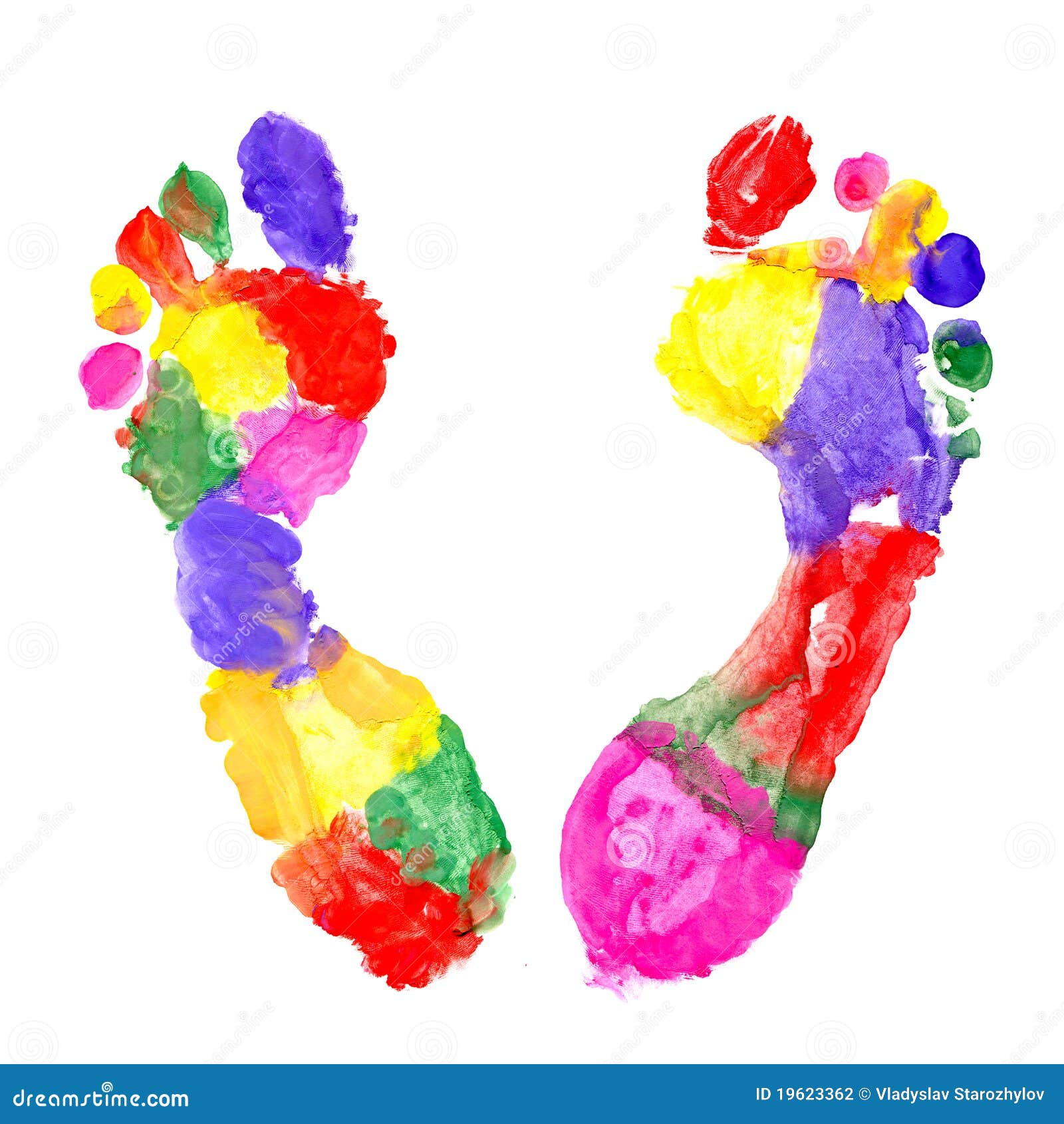 Multi Colored footprints stock photo. Image of biometrics - 19623362