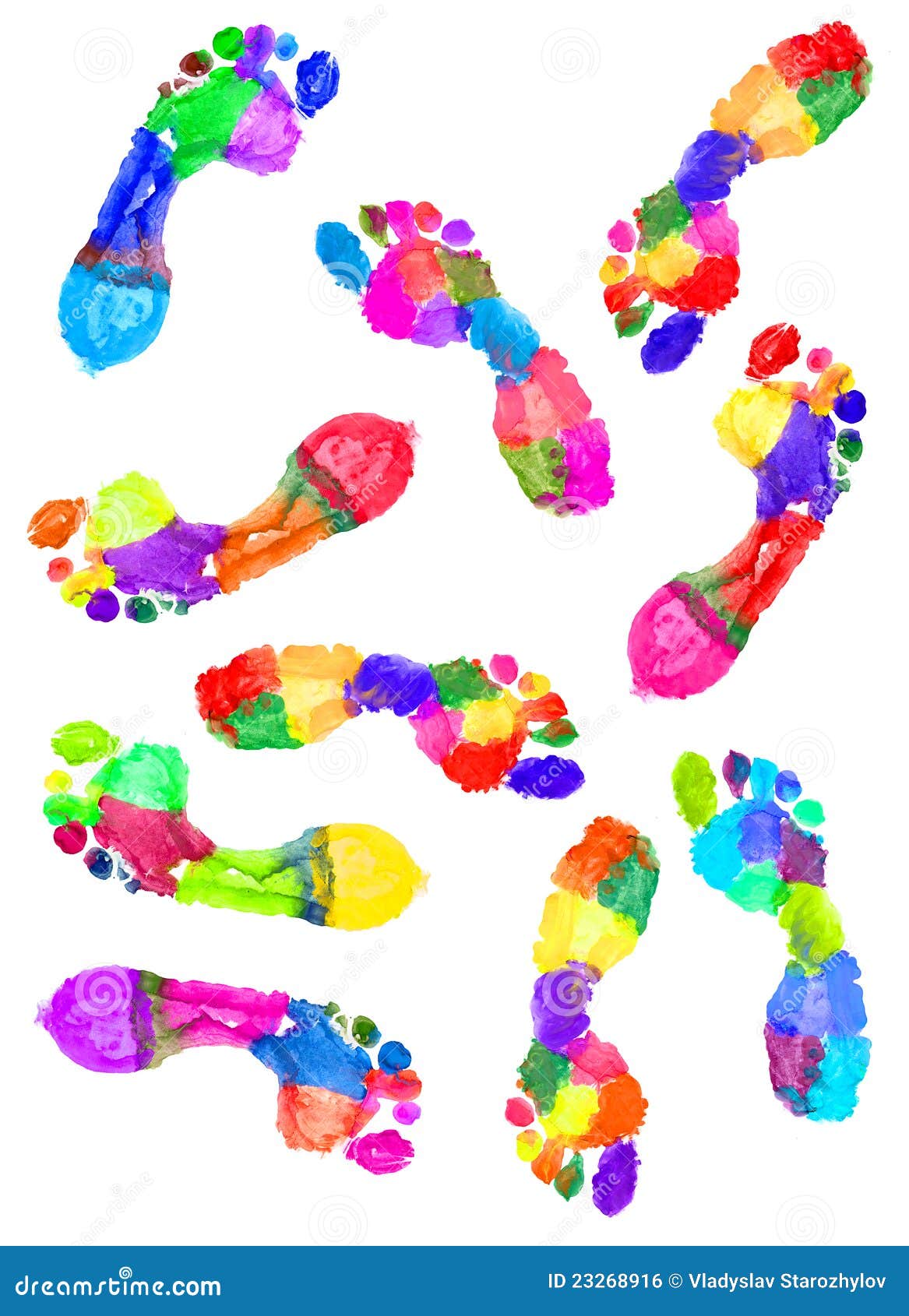Colored Footprints Cartoon Vector | CartoonDealer.com #8708997