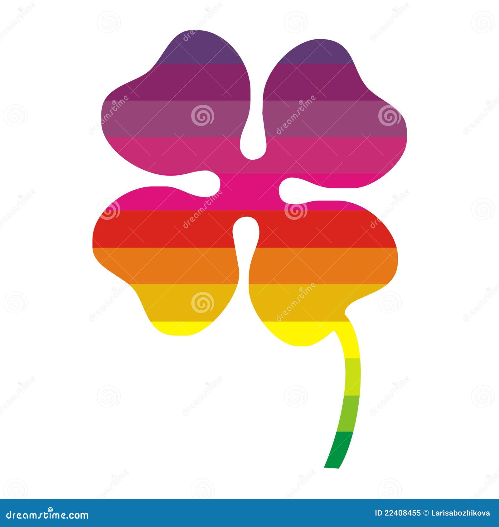 Multi Colored Four Leaf Clover Stock Illustration - Illustration of ...