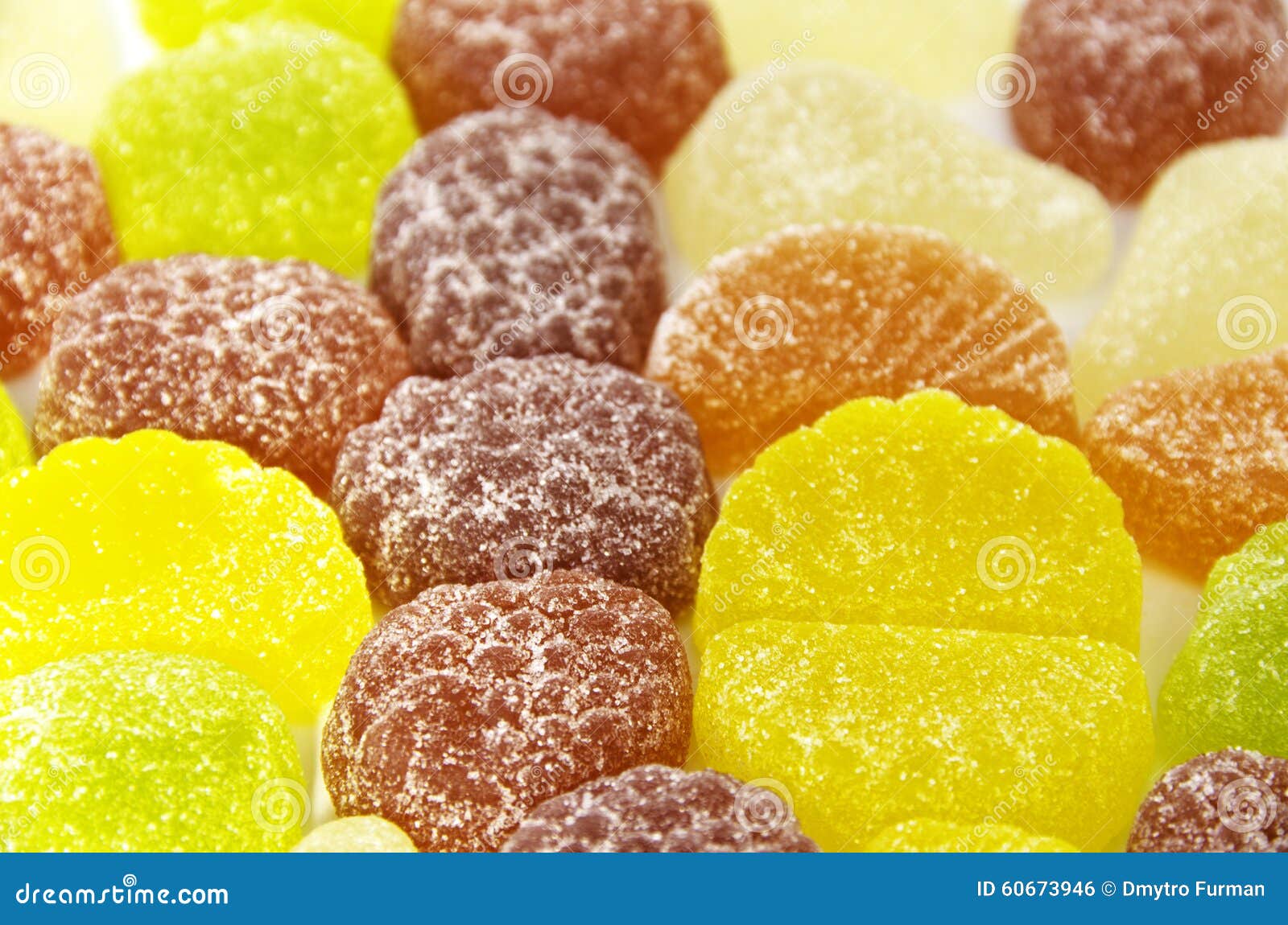 Multi-colored Fruit Candy Sprinkled with Sugar. Stock Photo - Image of ...
