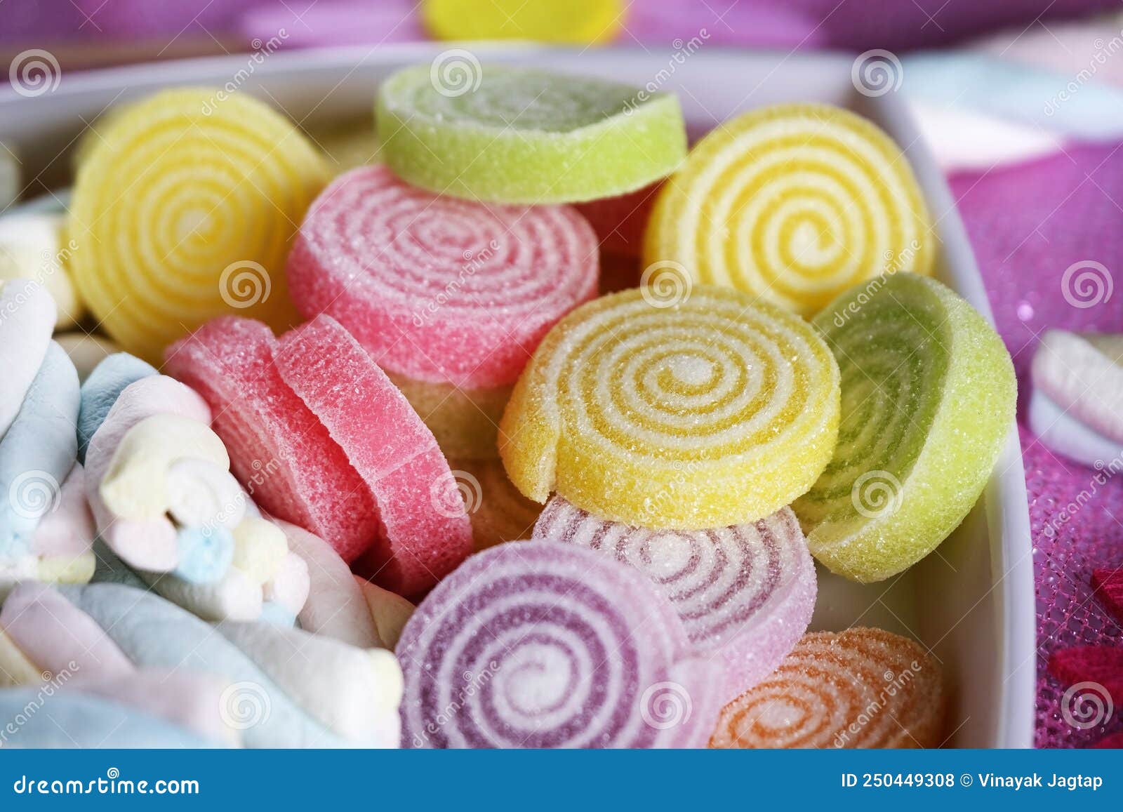 Multi-colored FRUIT FLAVOR Fluffy Marshmallows, Tasty, Colorful ...
