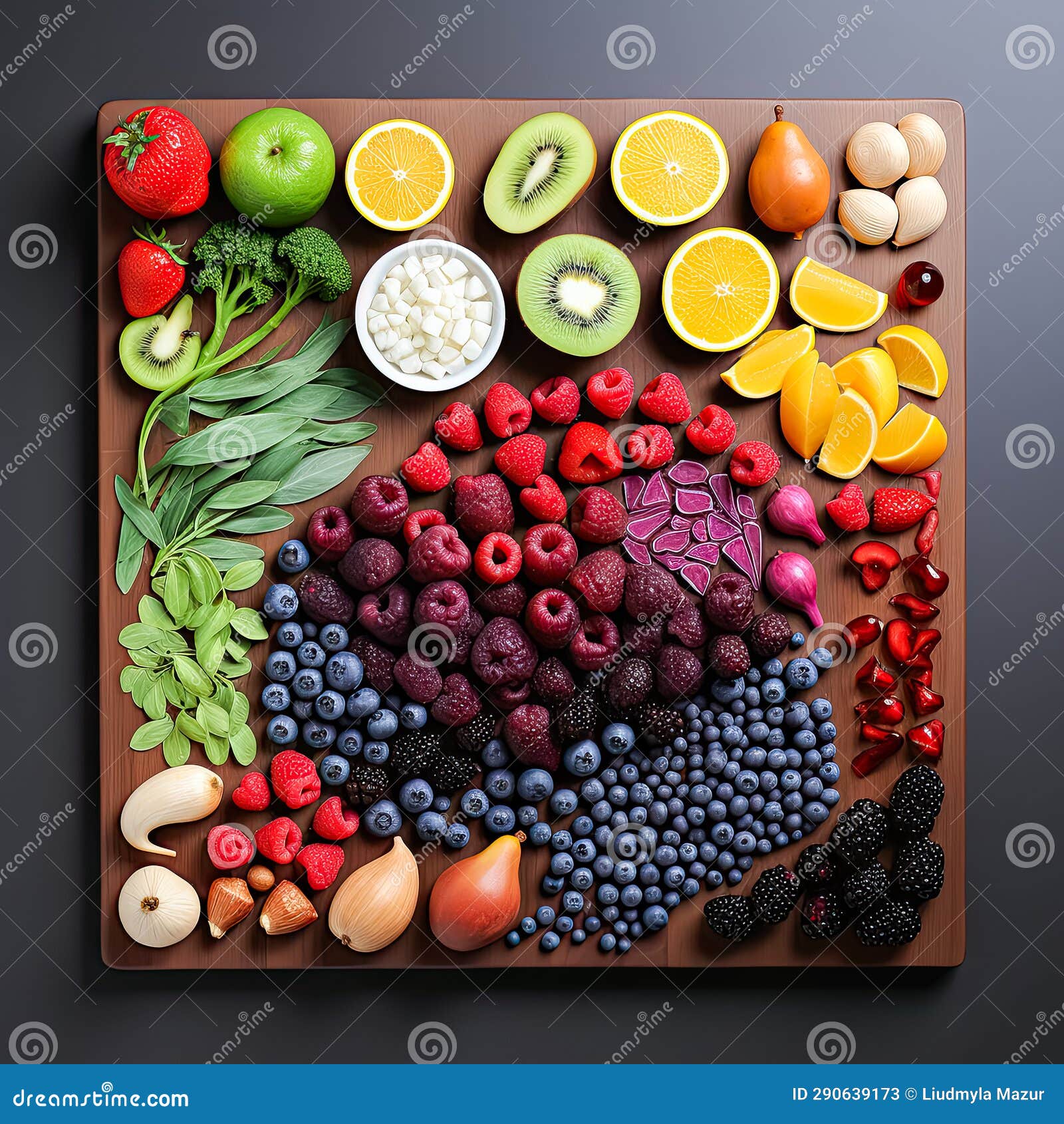 Multi-colored Fruit Layout Ai Generation Stock Illustration ...