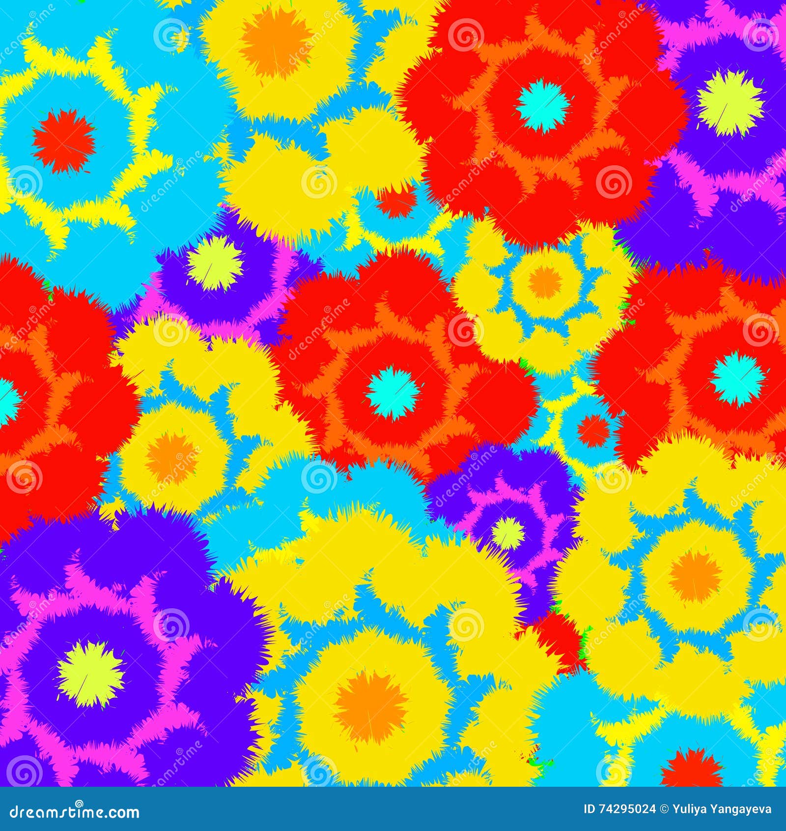 Multi-colored Furry Flowers. Exotic Abstract Colors Stock Vector ...