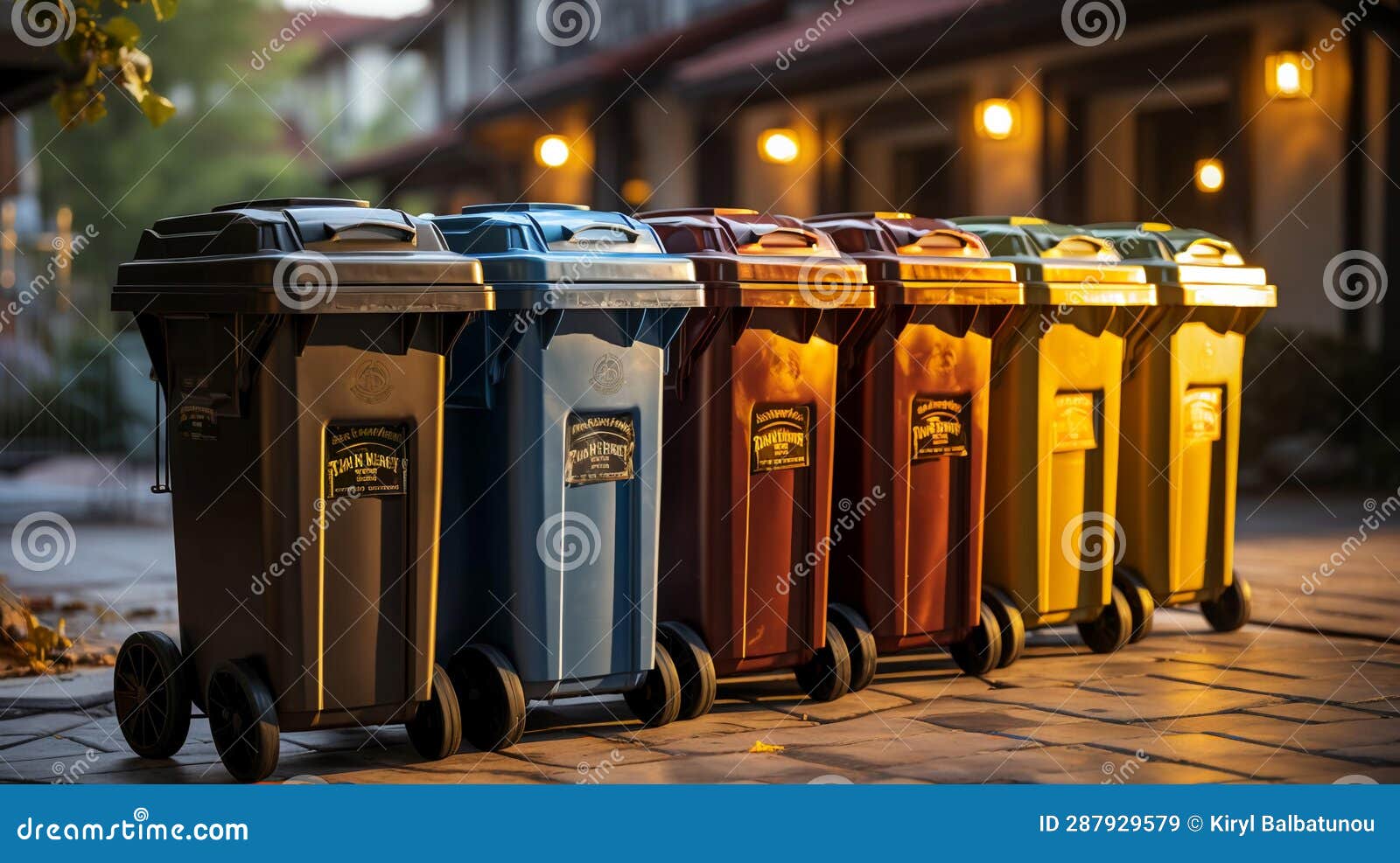 Multi-colored Garbage Container Stock Illustration - Illustration of ...