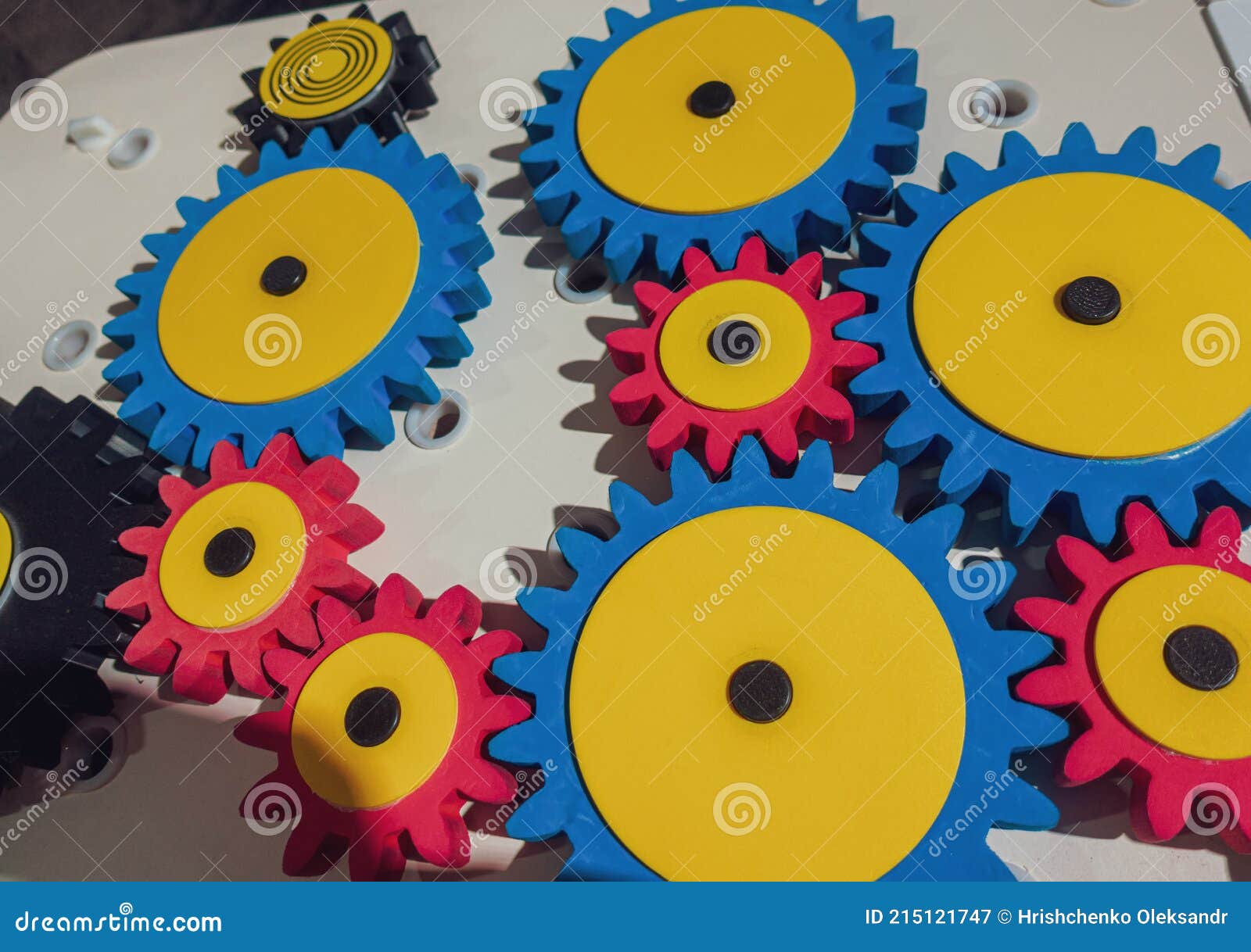 Multi-colored Gears of Different Diameters Rotate Stock Image - Image ...