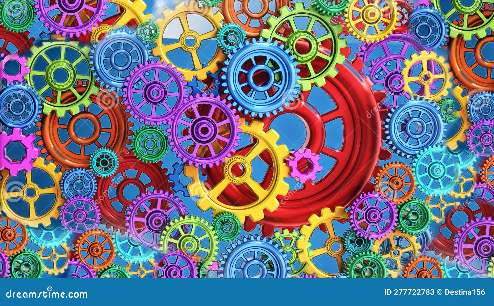 Multi Colored Gears in Motion Inside Lightbulb. 3D Illustration Stock ...