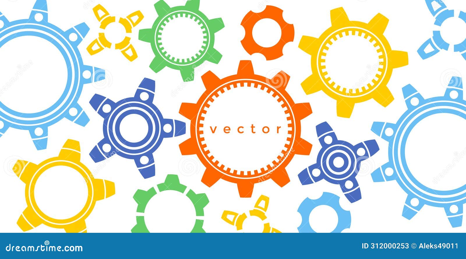 Multi-colored Gears. Rotating Mechanism of Round Parts .Machine ...