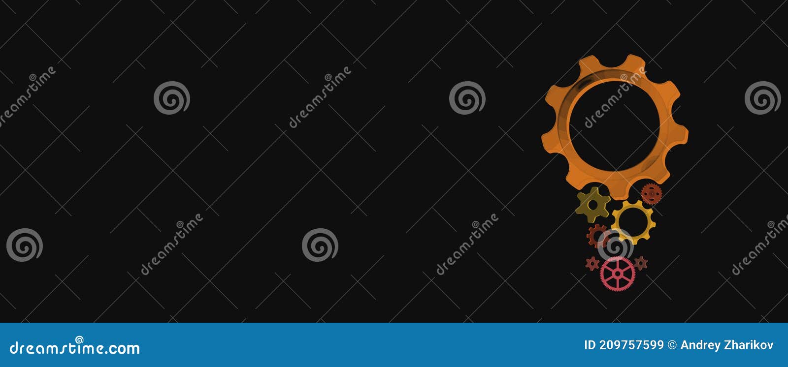 Multi-colored Gears in the Shape of a Light Bulb. on a Black Background ...