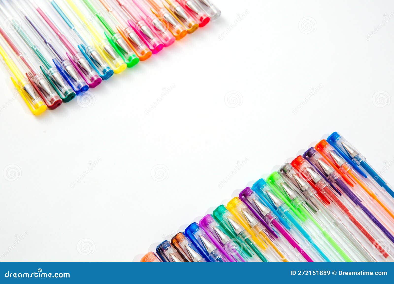 Multi-colored gel pens. stock image. Image of stationery - 272151889