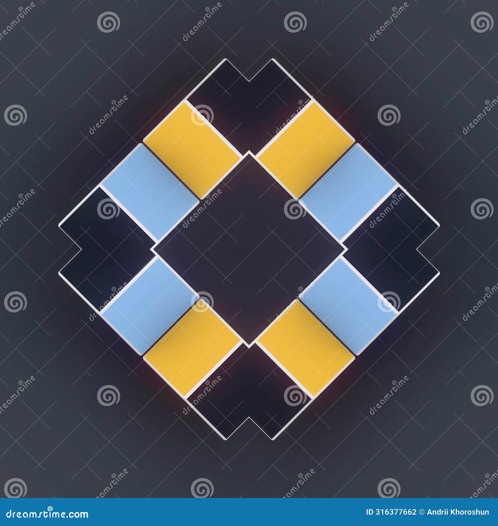 Geometric Shapes and Patterns Create Charming Graphics. 3d Rendering ...