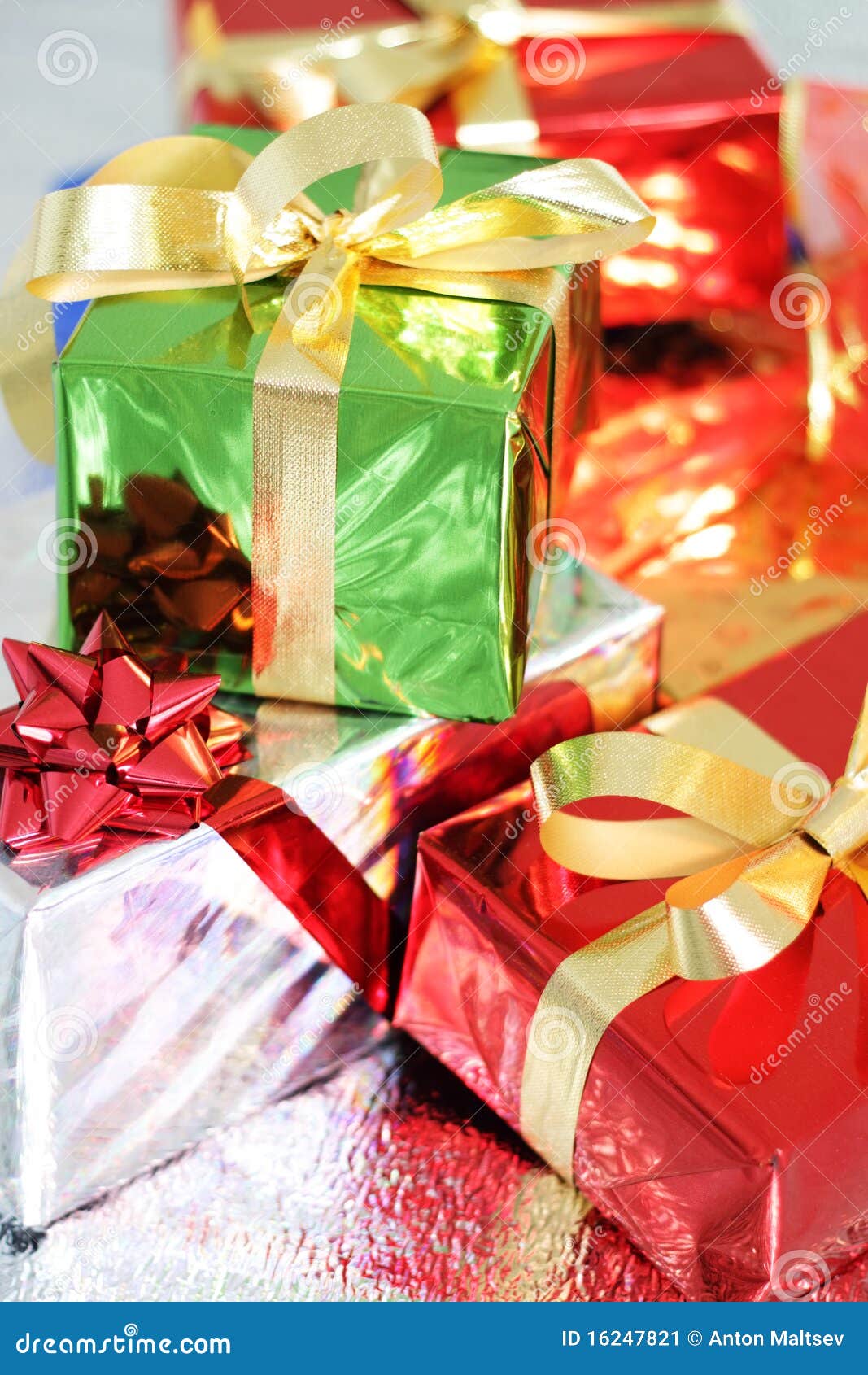 Multi-colored gift boxes stock image. Image of multicolored - 16247821