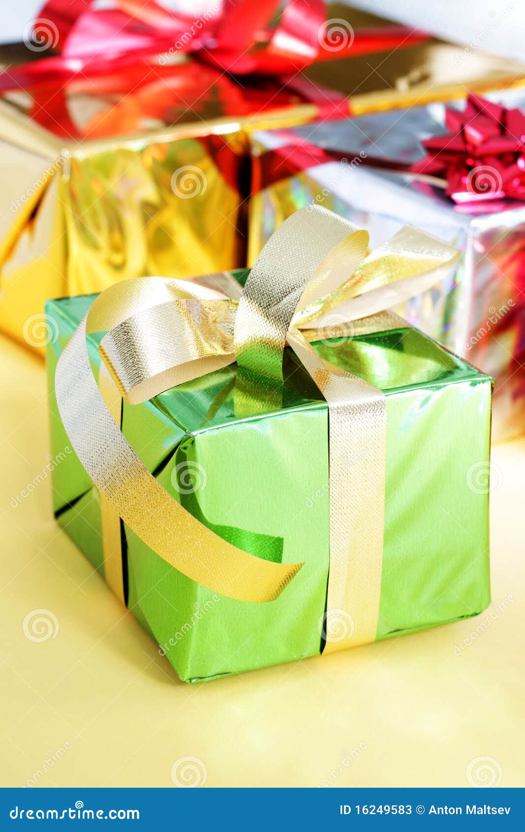 Multi-colored gift boxes stock image. Image of silver - 16249583