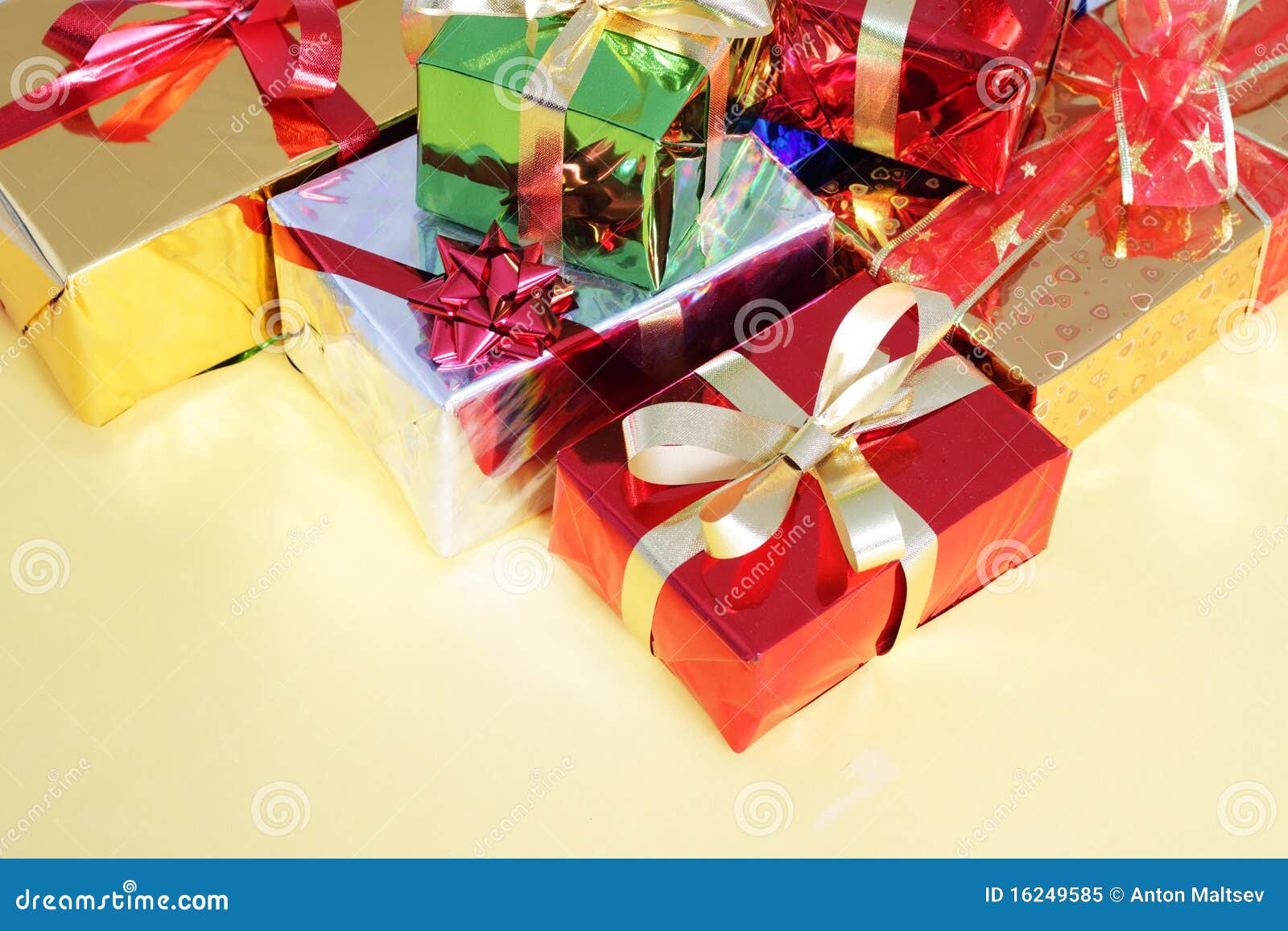 Multi-colored gift boxes stock image. Image of shiny - 16249585